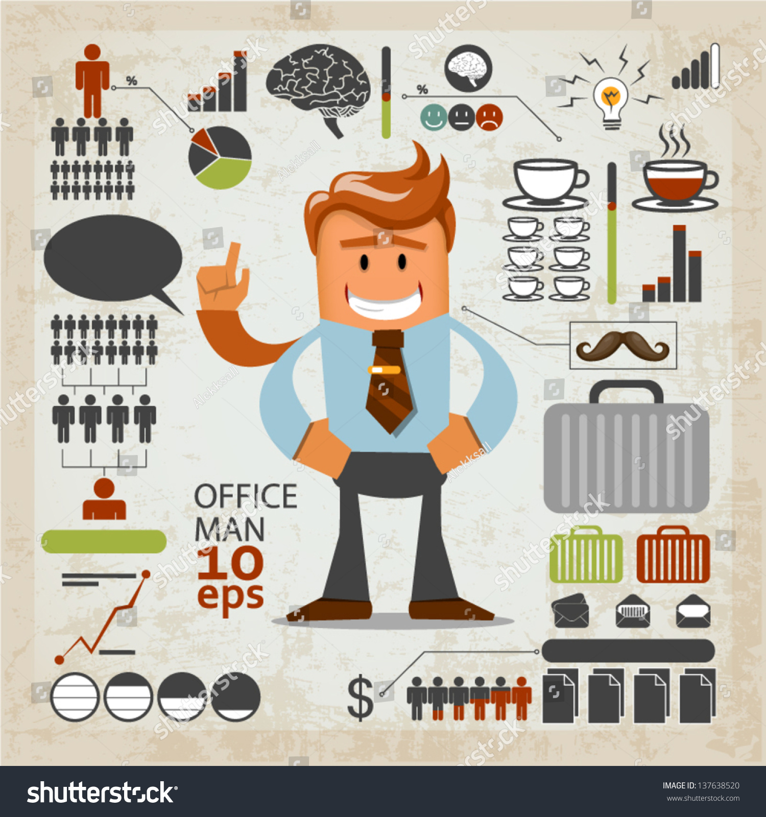 Office Infographics Vector Illustration: เวกเตอร์สต็อก (ปลอดค่า ...