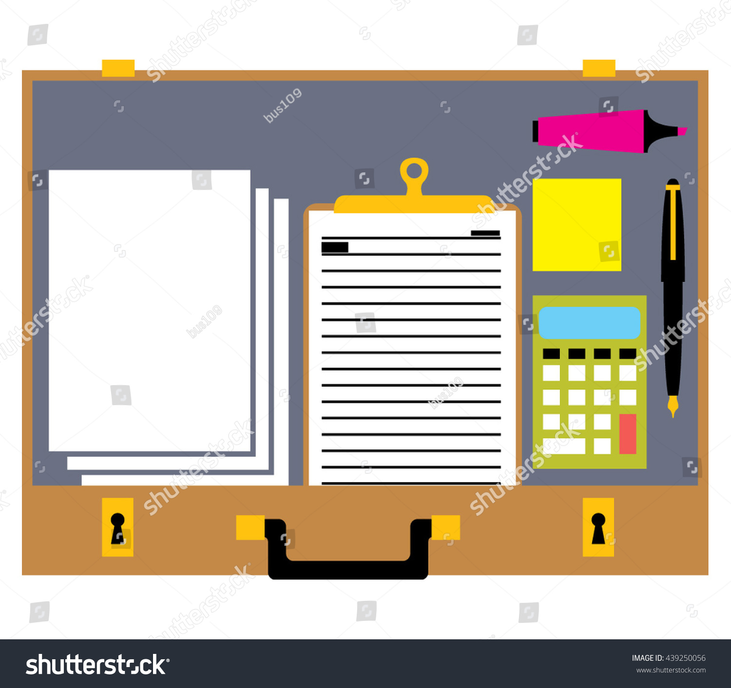 Office Items Set Vector Illustration Stock Vector (Royalty Free ...