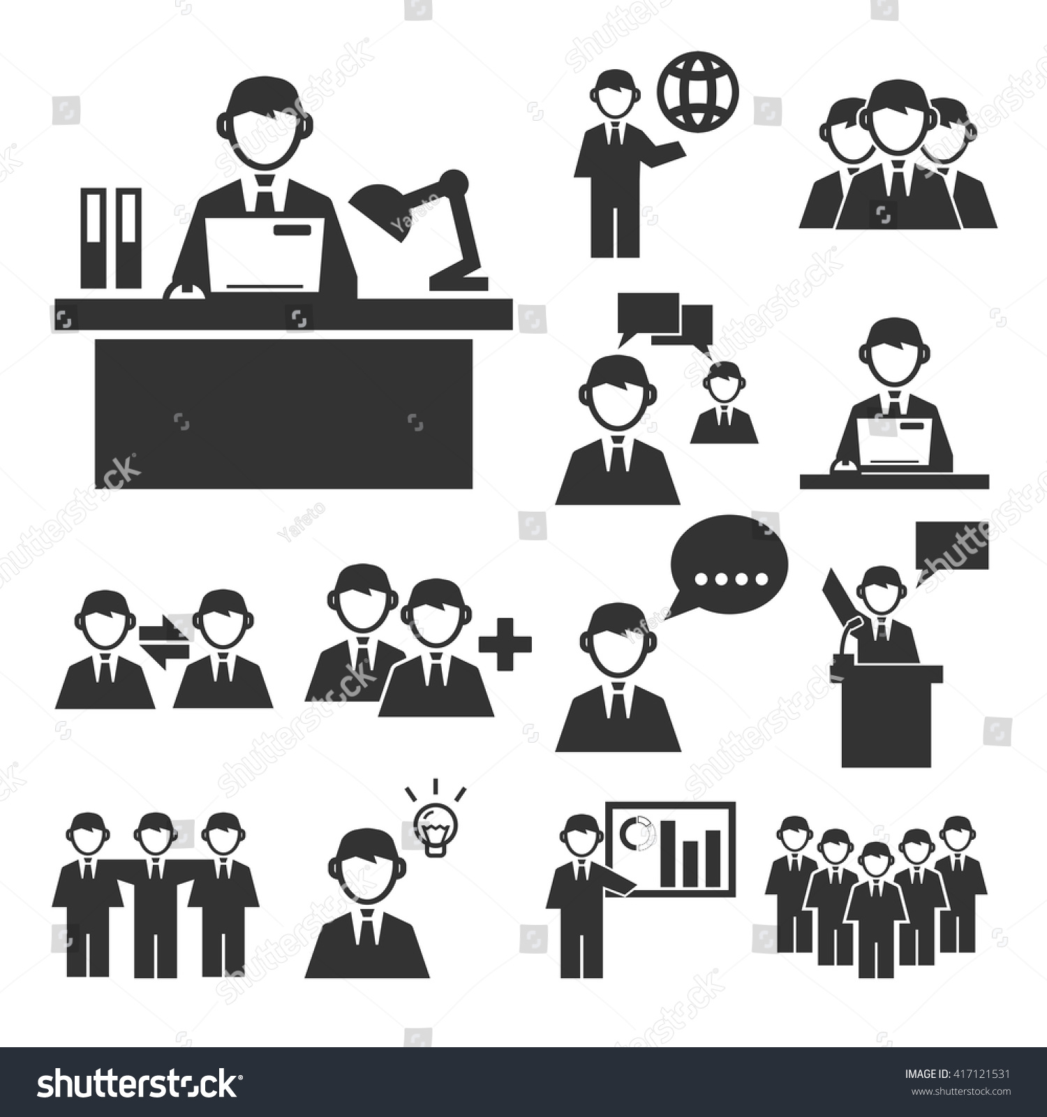 Office Man Icon Set 스톡 벡터(사용료 없음) 417121531 - Shutterstock