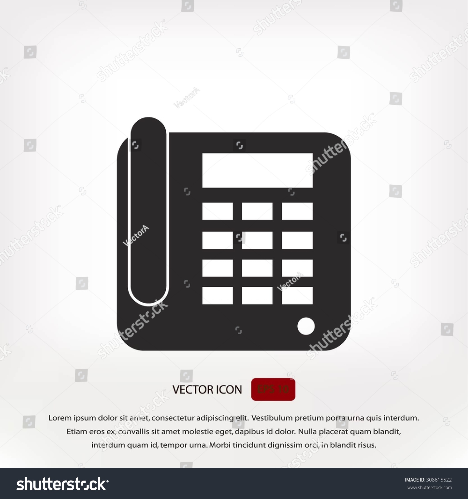 Office Phone Icon Stock Vector (Royalty Free) 308615522