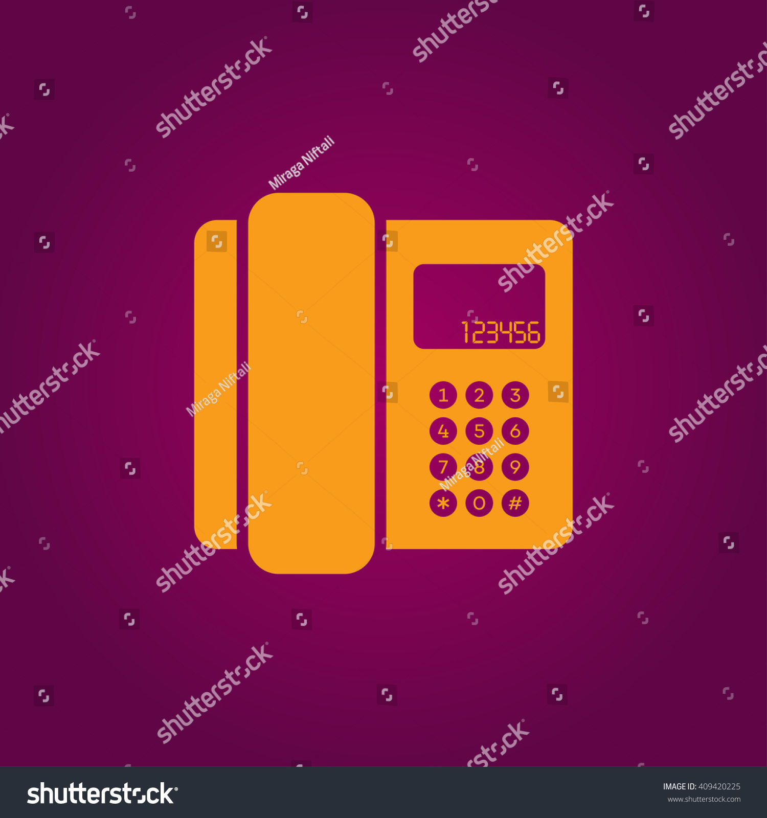 Office Phone Icon Vector Stock Vector (Royalty Free) 409420225