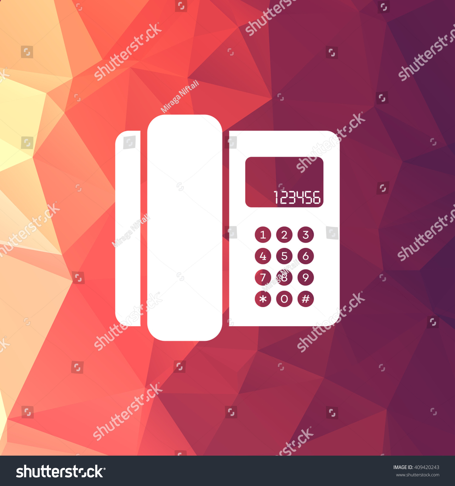 Office Phone Icon Vector: vector de stock (libre de regalías) 409420243 ...