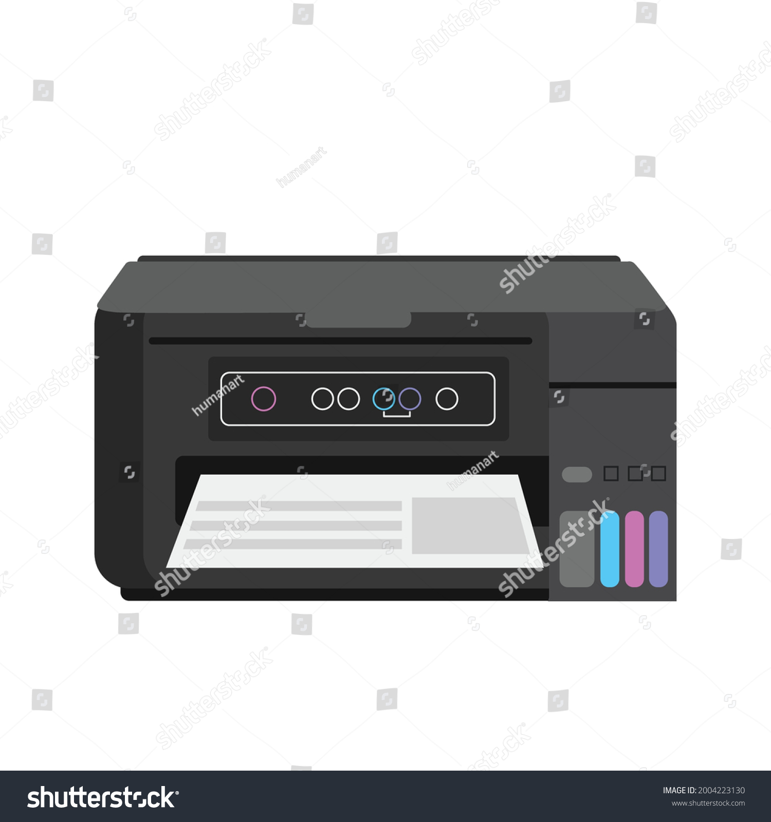 Office Printer Vector Office Equipment Printer Stock Vector (Royalty ...