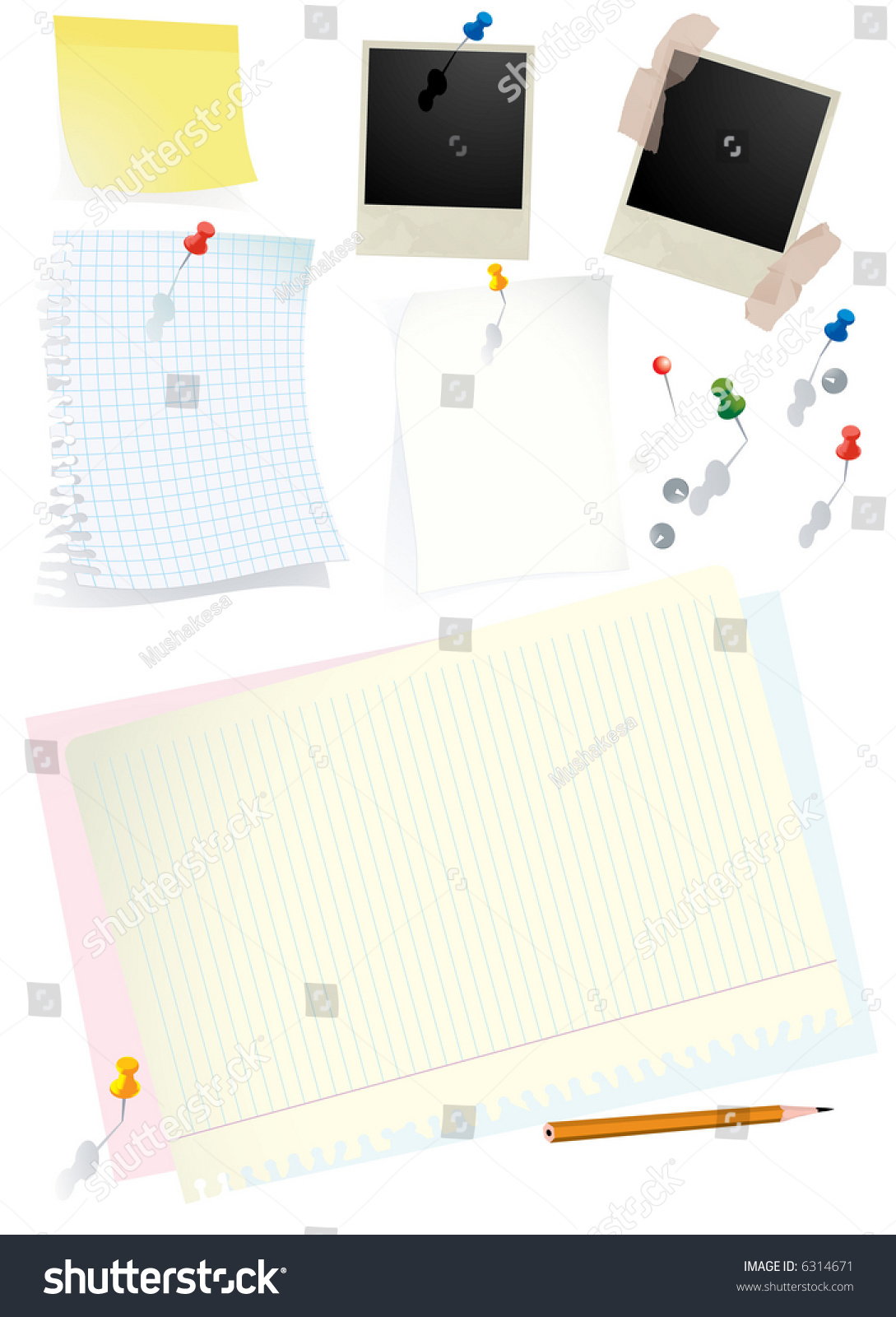 Office Reminders Detailed Vector Illustration Stock Vector (Royalty ...