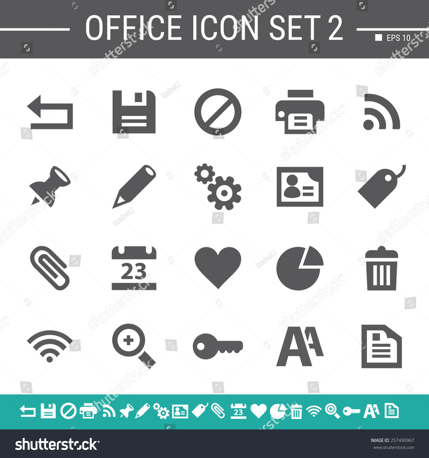 Office Simple Black Icons Set 2 Stock Vector (Royalty Free) 257490967