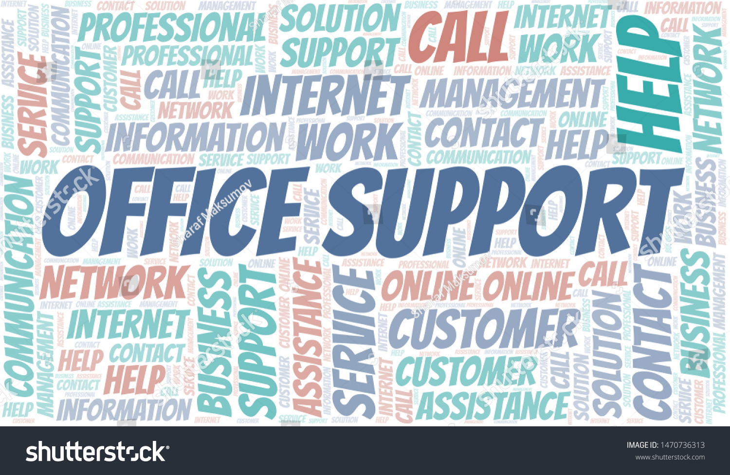 Office Support Word Cloud Vector Made Stock Vector (Royalty Free ...