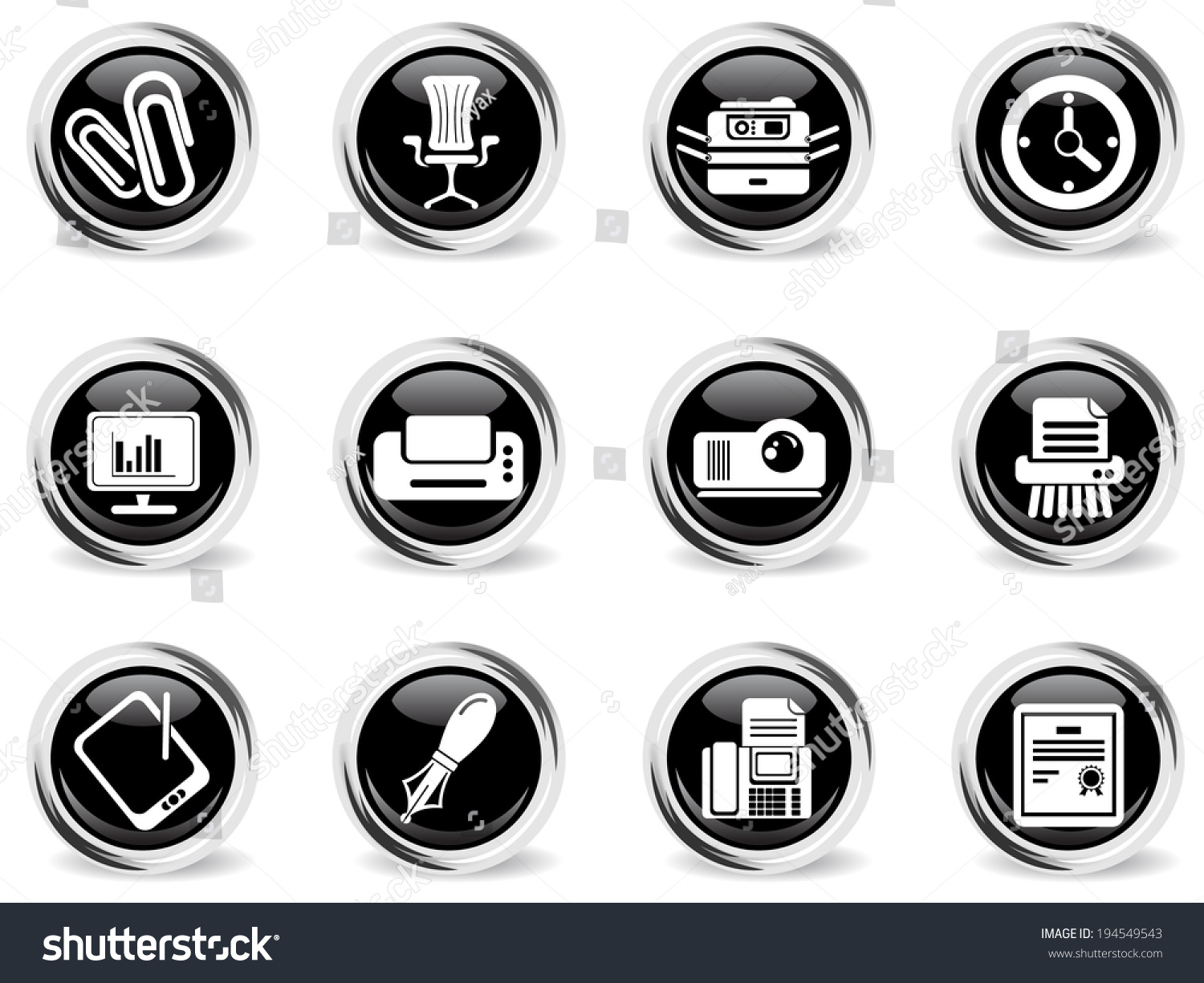 Office Vector Icons Stock Vector (Royalty Free) 194549543 | Shutterstock