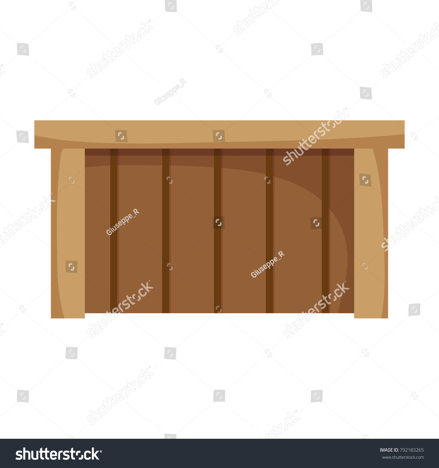 Office Wood Desk Object Design Stock Vector (Royalty Free) 792183265