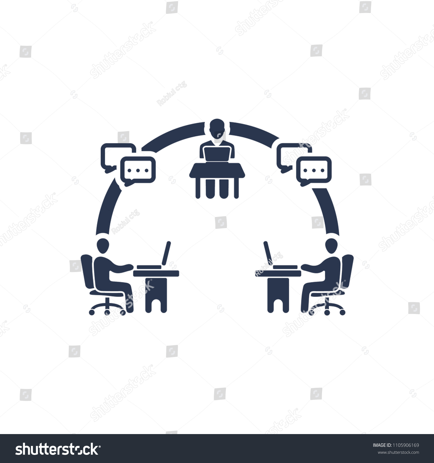 Office Work Management Icon Stock Vector (Royalty Free) 1105906169