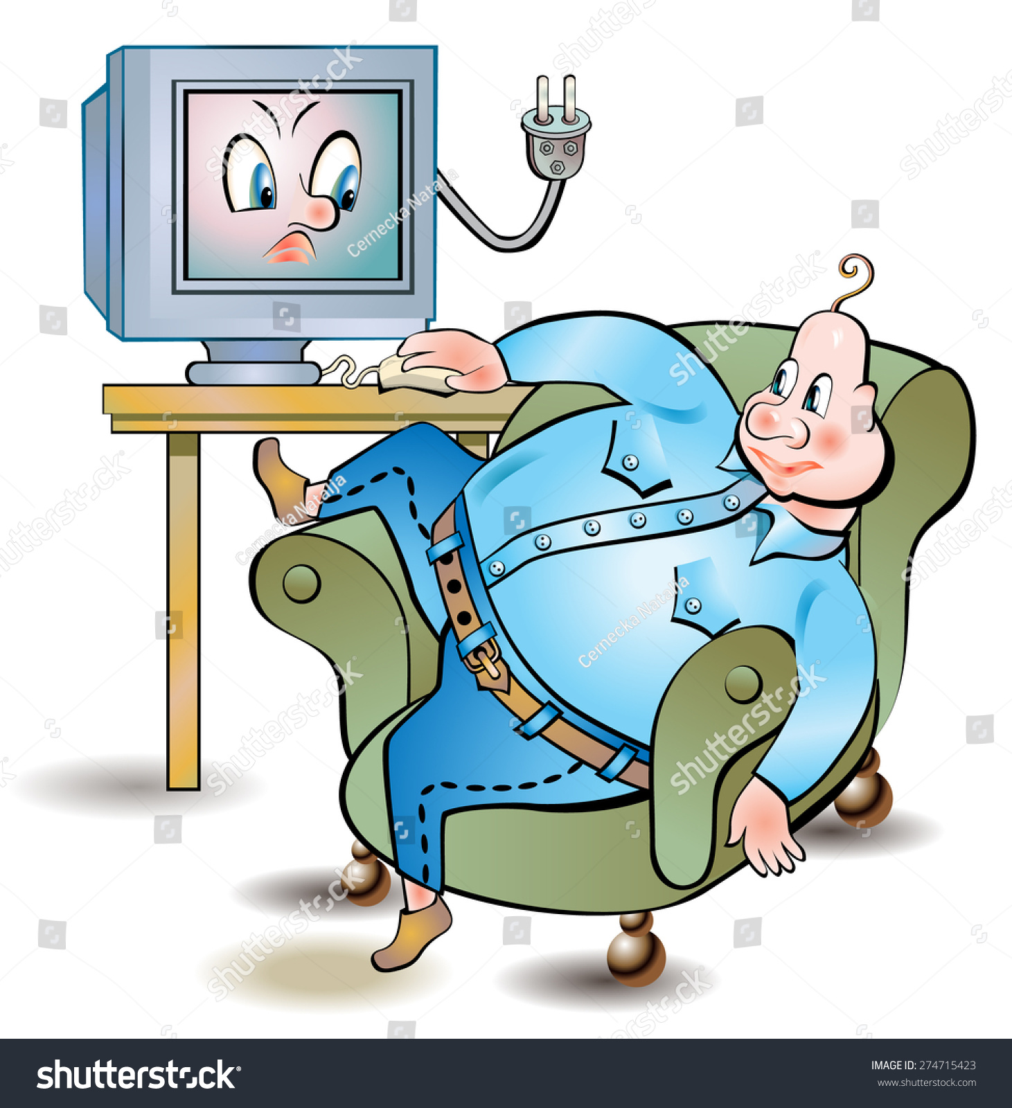 Office Worker Bad Posture Makes Computer Stock Vector (Royalty Free ...