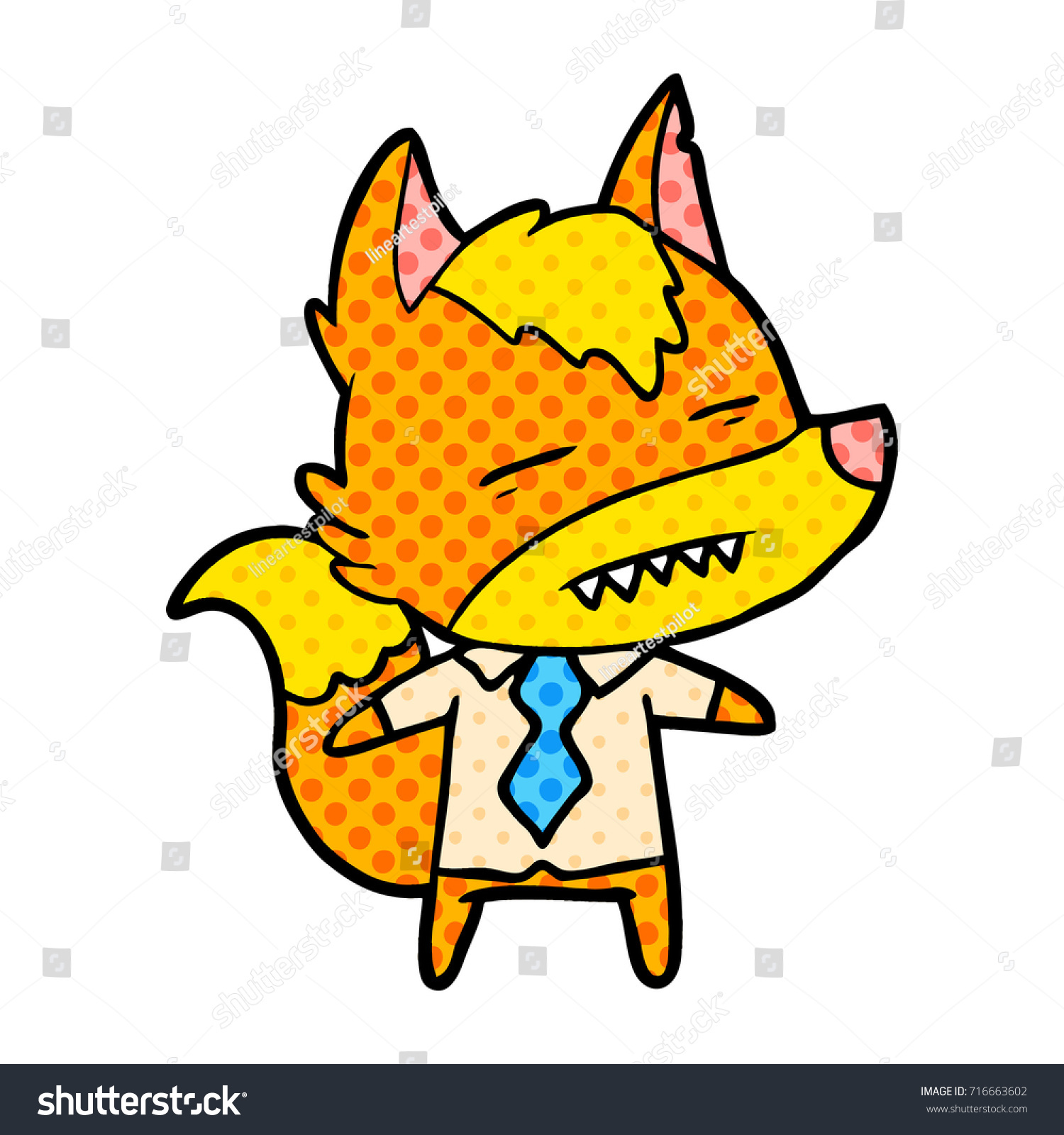 Office Worker Fox Cartoon Character Stock Vector (Royalty Free ...