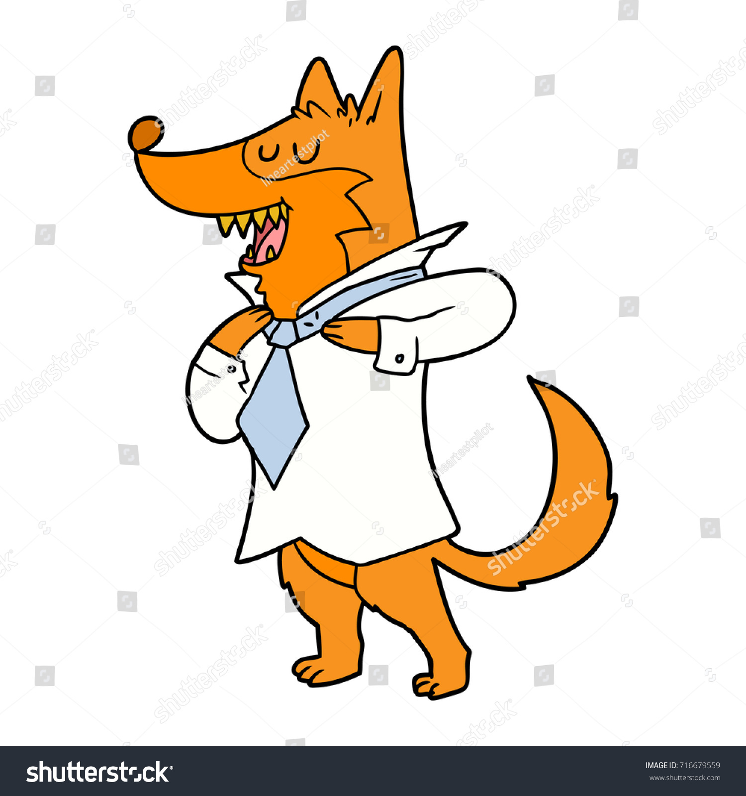 Office Worker Fox Cartoon Character Stock Vector (Royalty Free ...