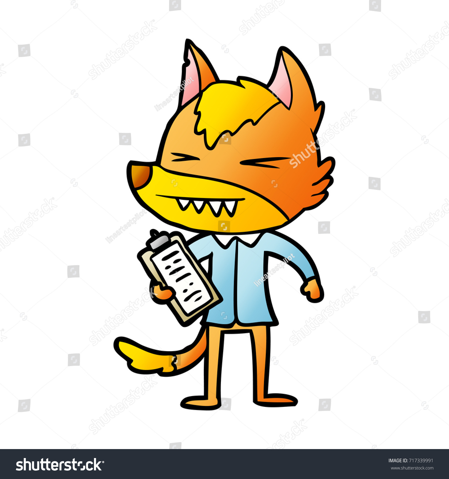 Office Worker Fox Cartoon Character Stock Vector (Royalty Free ...