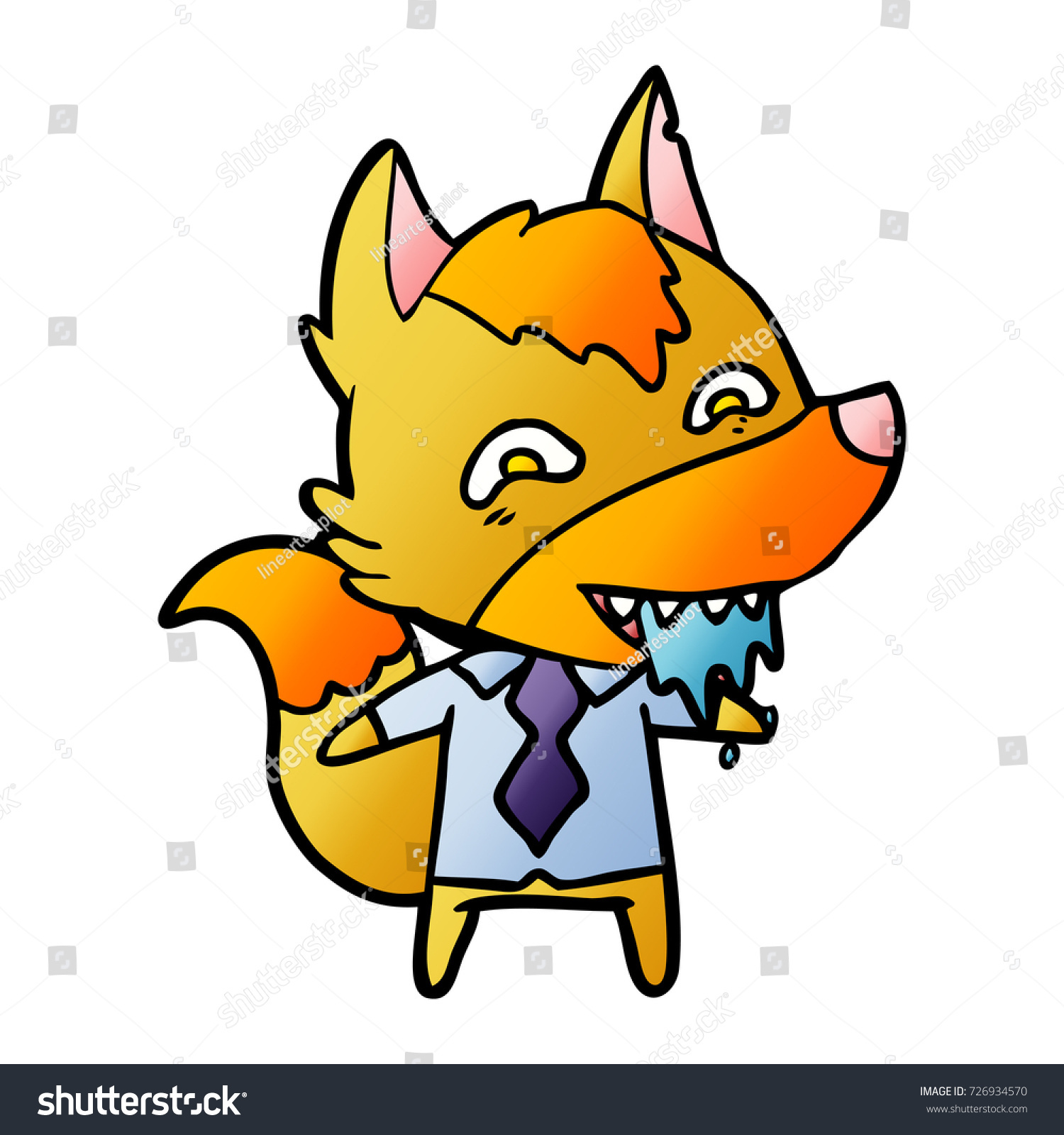 Office Worker Fox Cartoon Character Stock Vector (Royalty Free ...