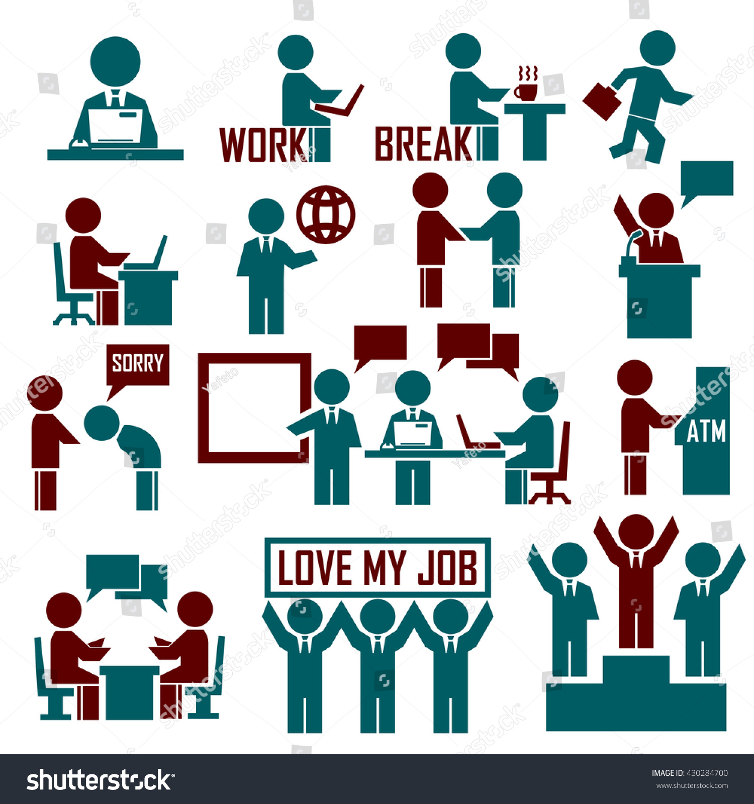 Office Worker Icon Set Stock Vector Illustration 430284700 : Shutterstock