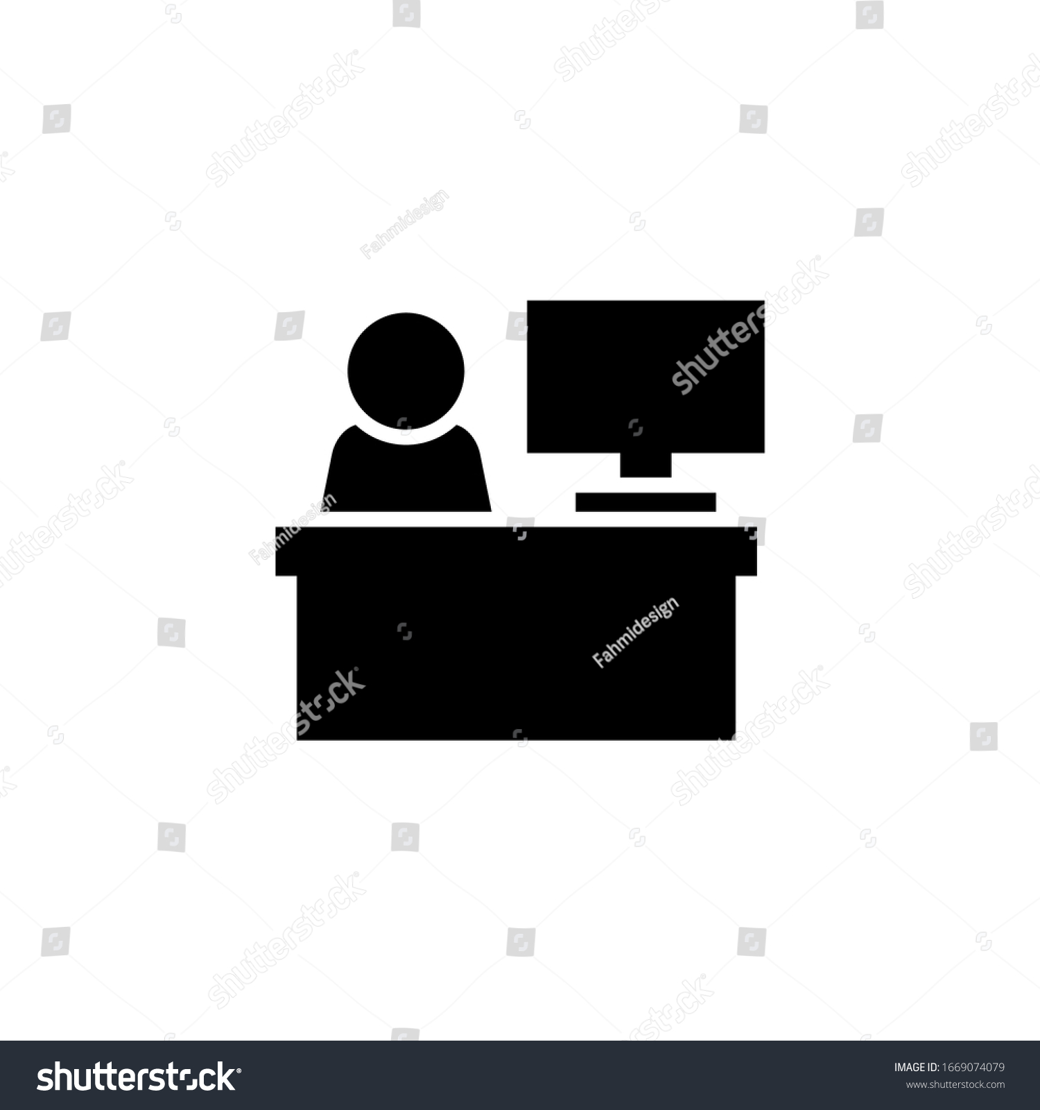 Office Worker Icon Vector Black Solid Stock Vector (Royalty Free ...