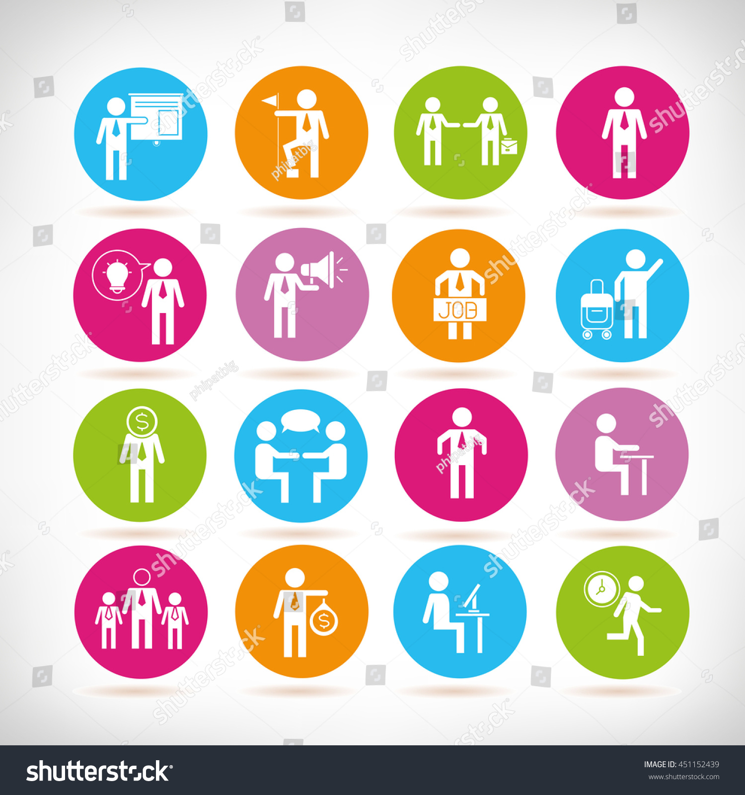 Office Worker Icons Stock Vector (Royalty Free) 451152439