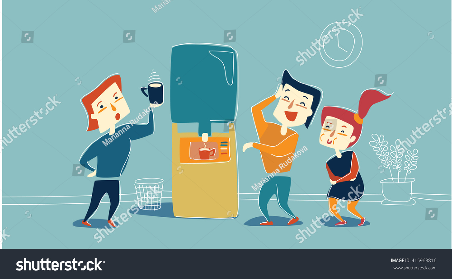 Office Workers Joking Stock Vector 415963816 - Shutterstock