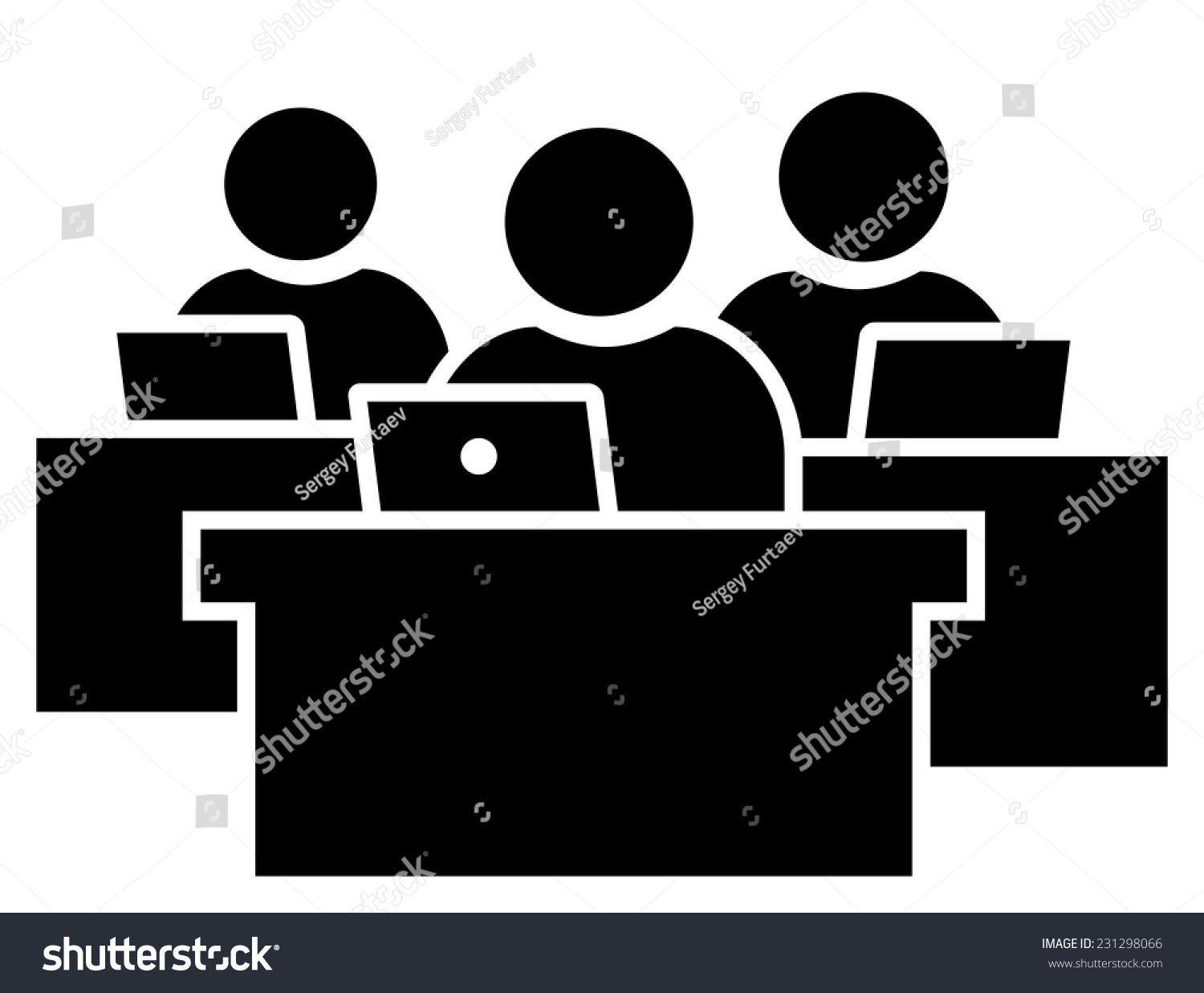 Office Workers Workplace Icon Stock Vector (Royalty Free) 231298066 ...