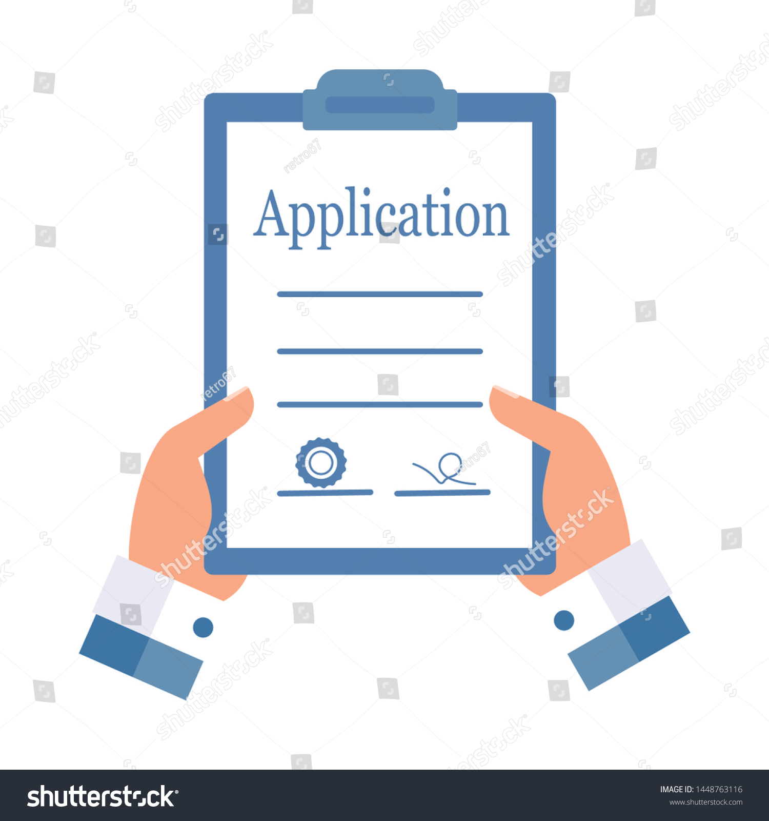 Official Application Letter Flat Design White: เวกเตอร์สต็อก (ปลอดค่า ...