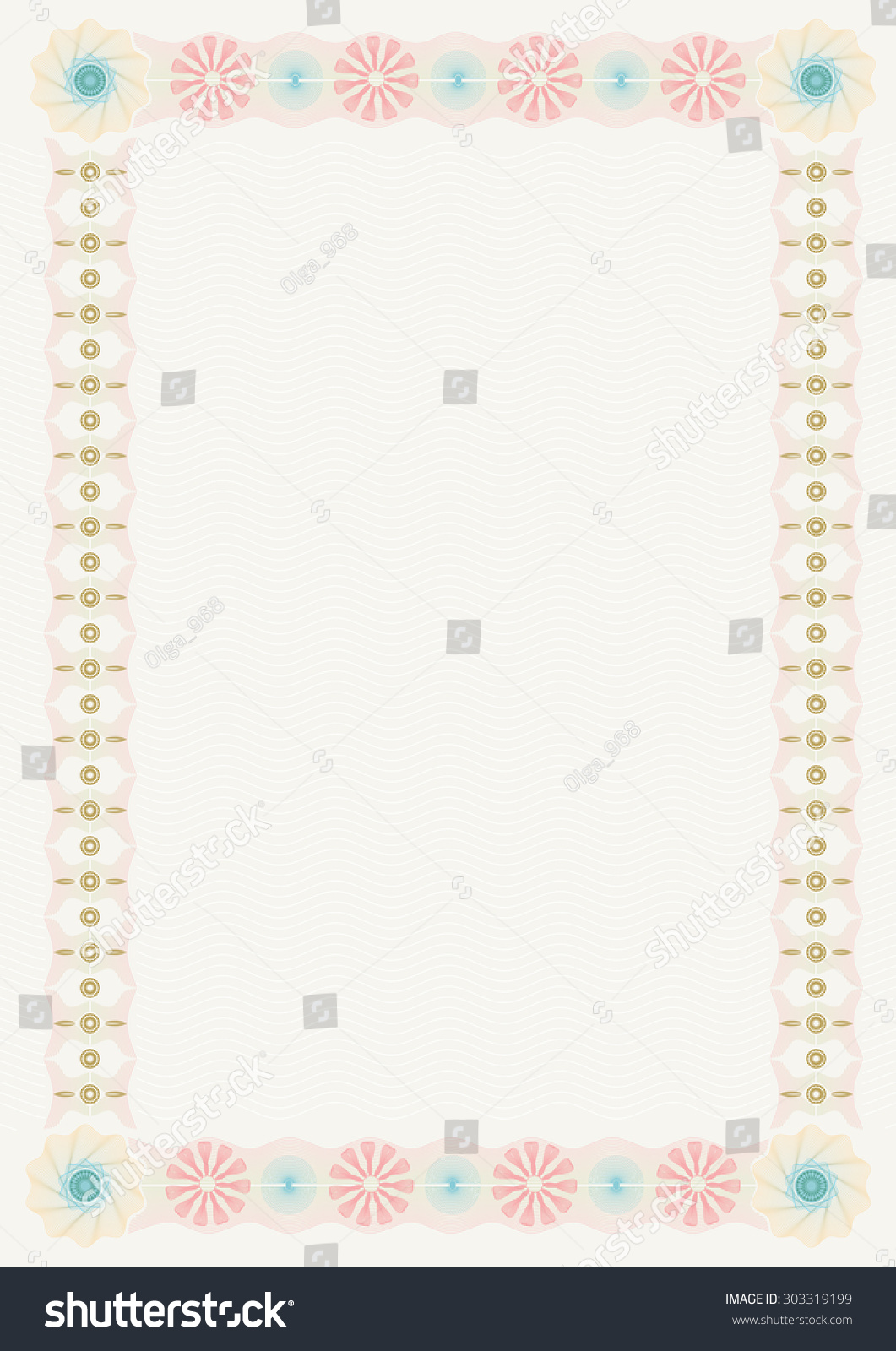 Official Certificate Line Border Stock Vector (Royalty Free) 303319199 ...