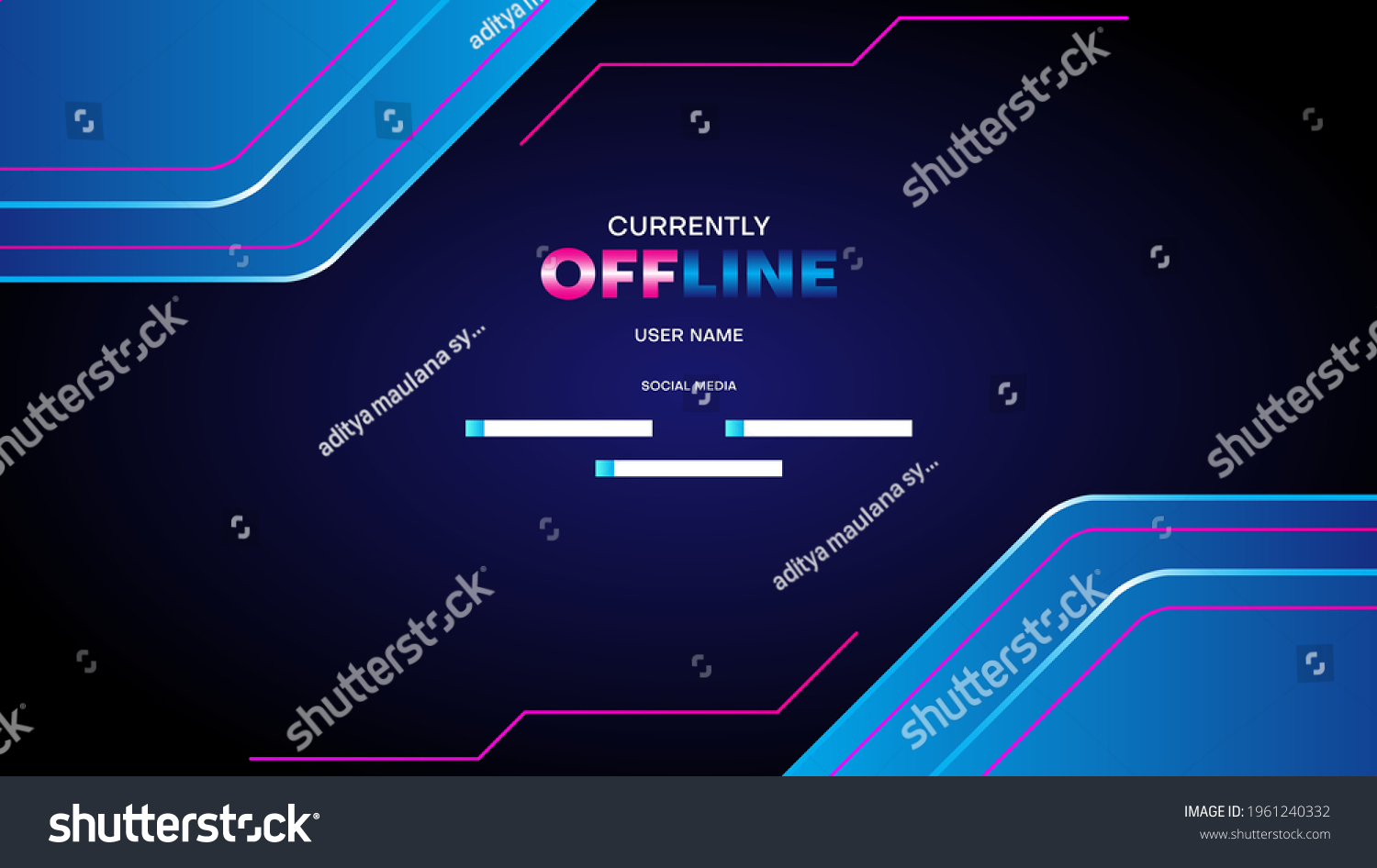 Offline Streaming Banner Background Design Template Stock Vector ...