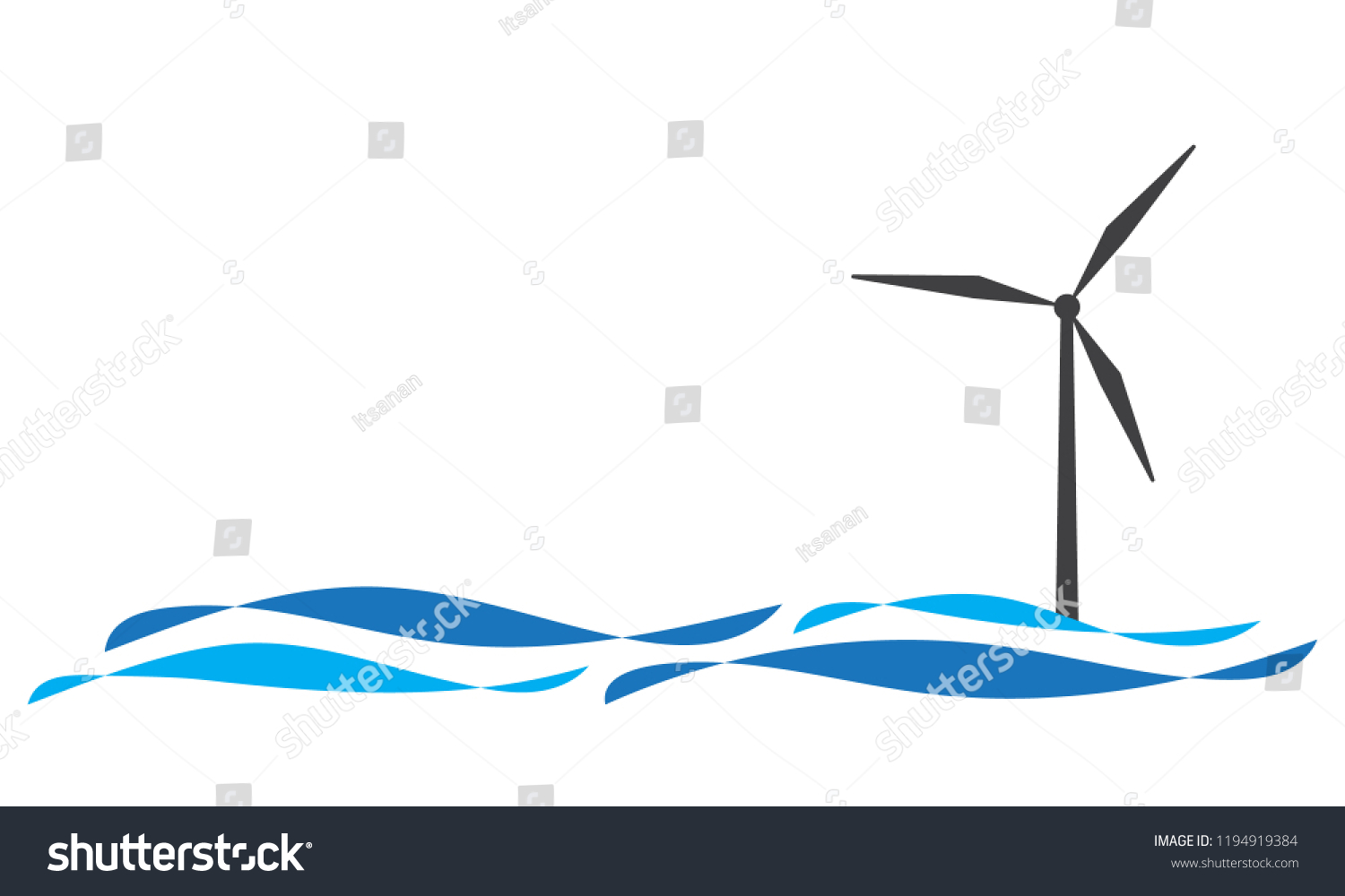 Offshore Wind Turbine Logo Vector Stock Vector (Royalty Free ...