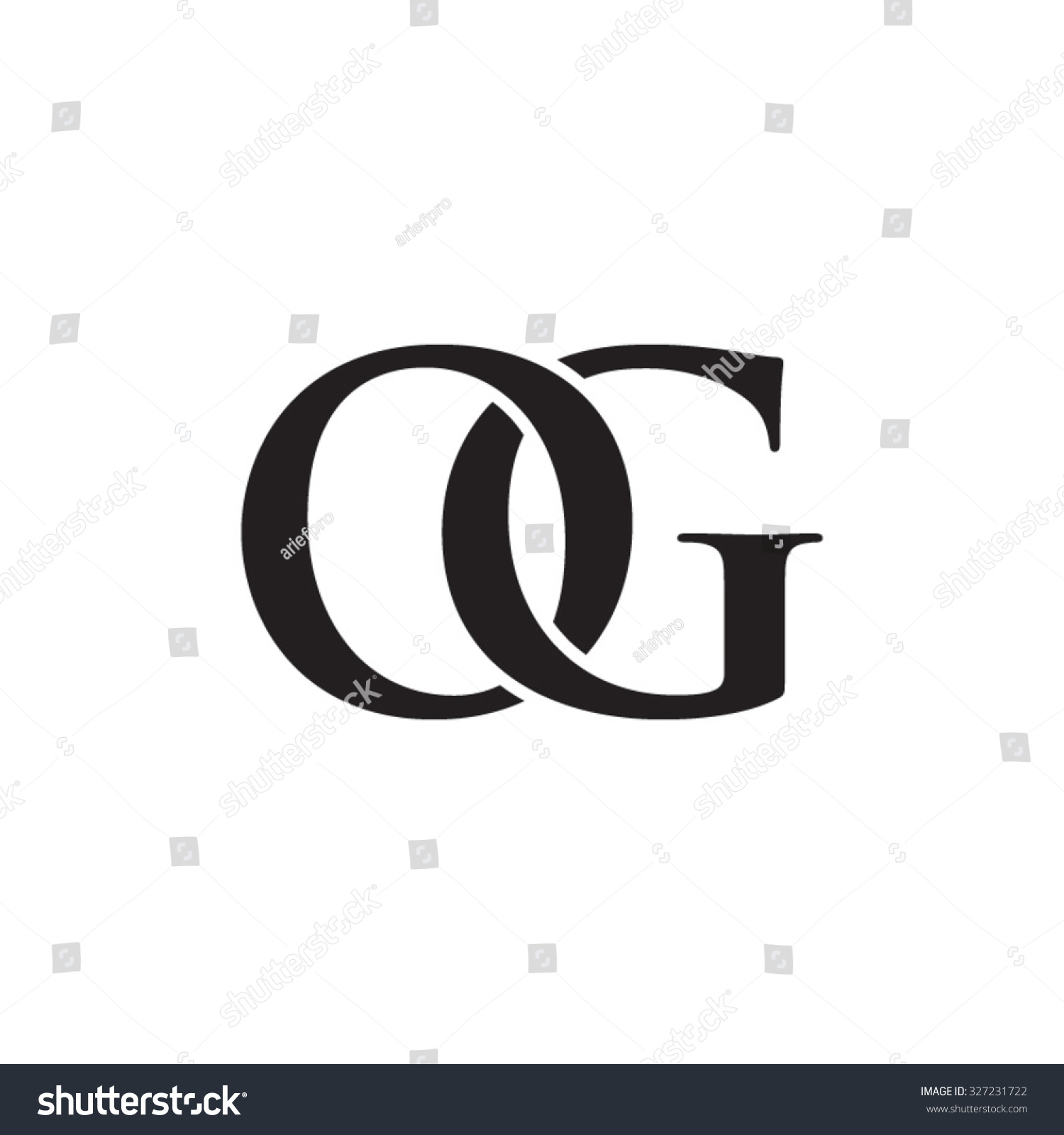 Og Chain Letter Monogram Stock Vector Illustration 327231722 : Shutterstock