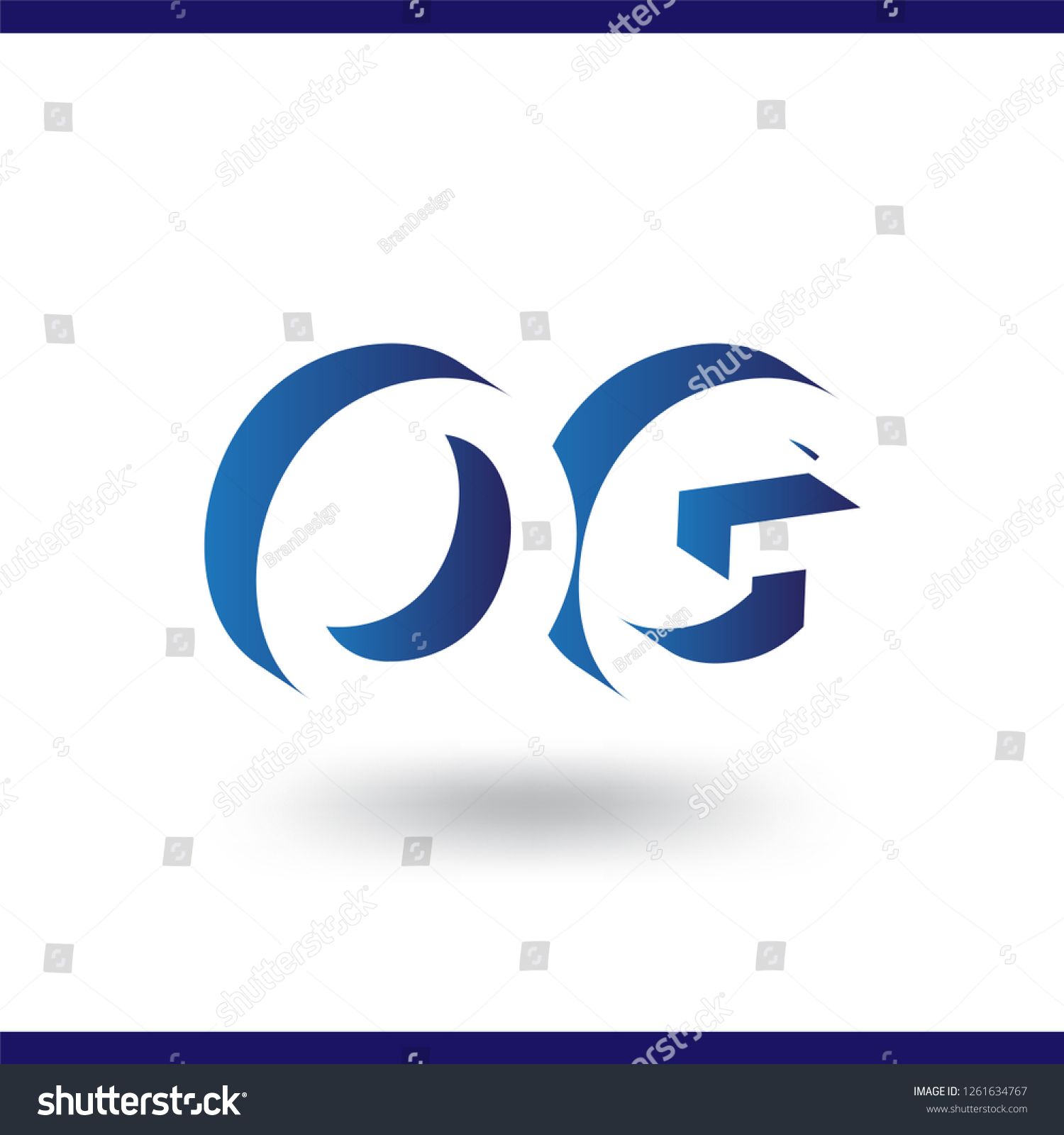 Og Initial Letter Negative Space Logo Stock Vector (Royalty Free ...