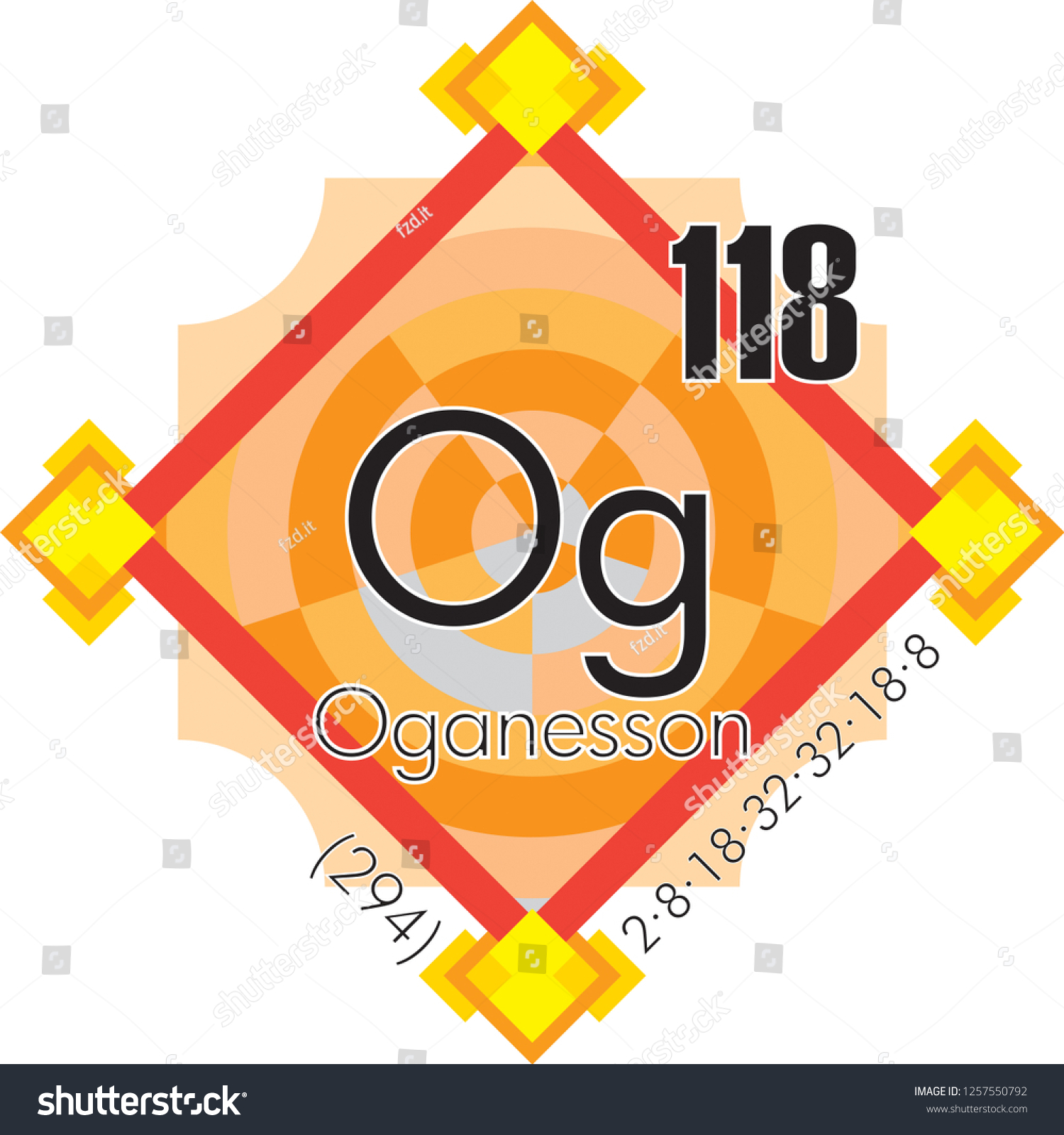 Oganesson Form Periodic Table Elements V3: vetor stock (livre de ...