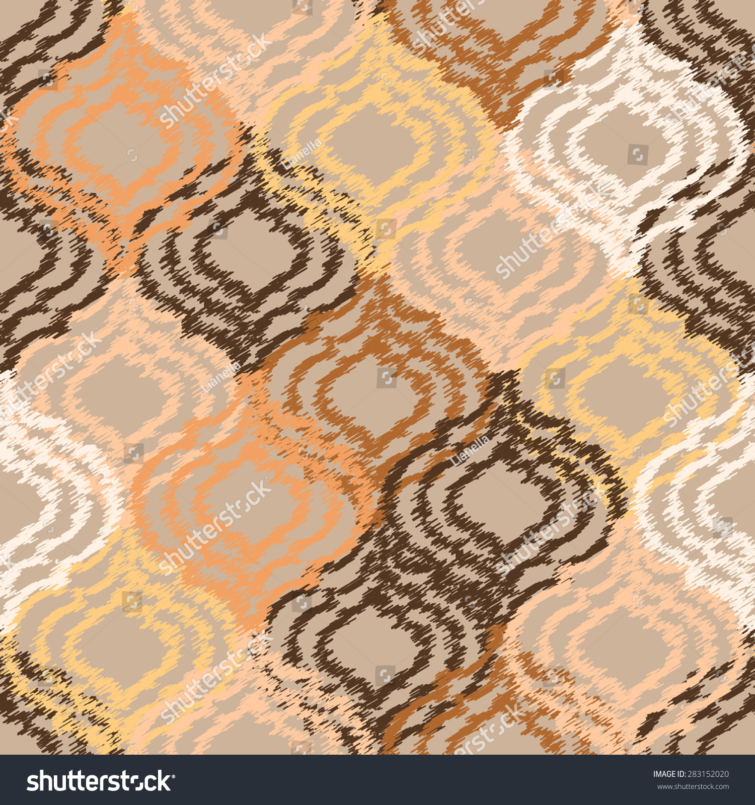 Ogee Fabric Seamless Background Vector Tribal Stock Vector (Royalty ...