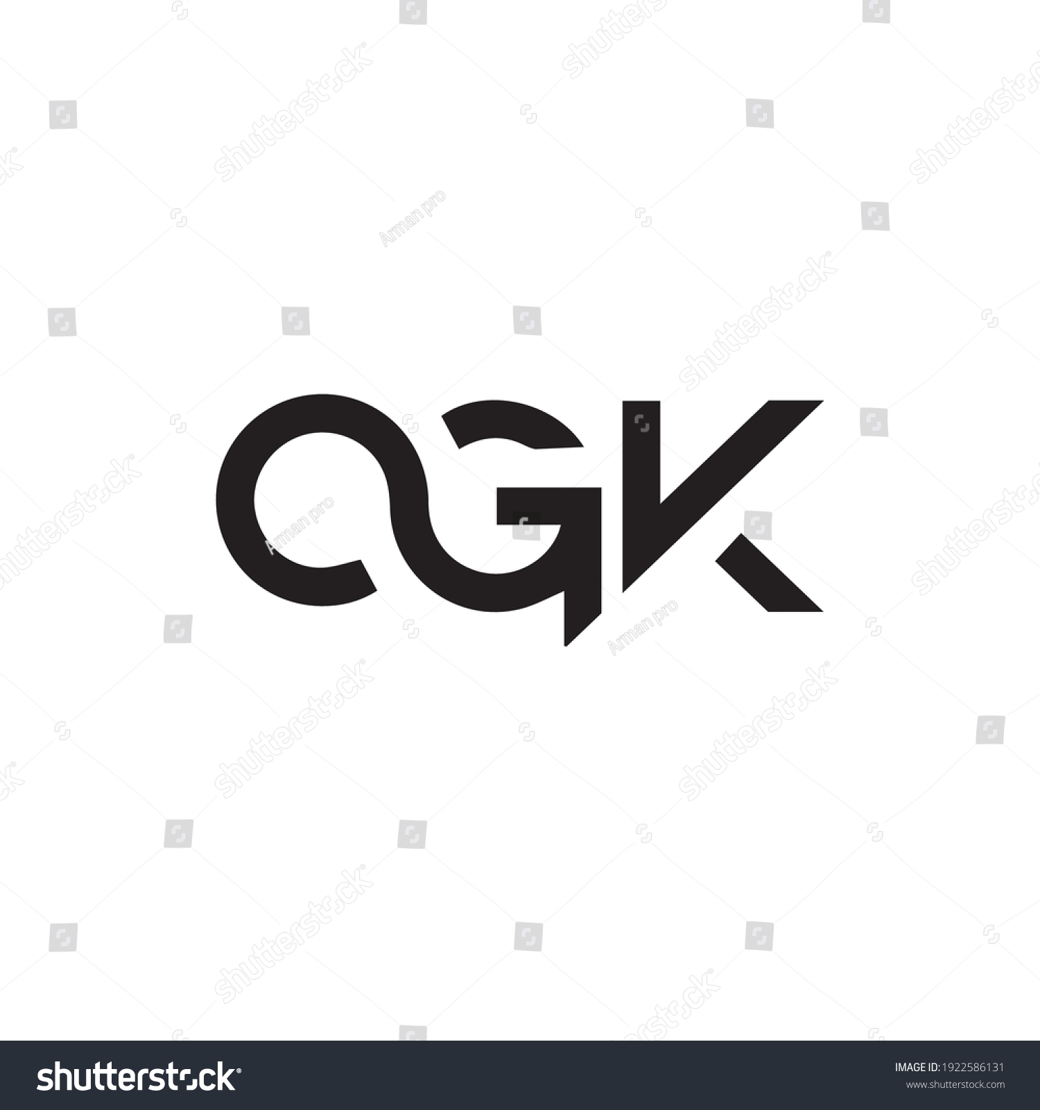 Ogk Letter Logo Design Vector Stock Vector (Royalty Free) 1922586131