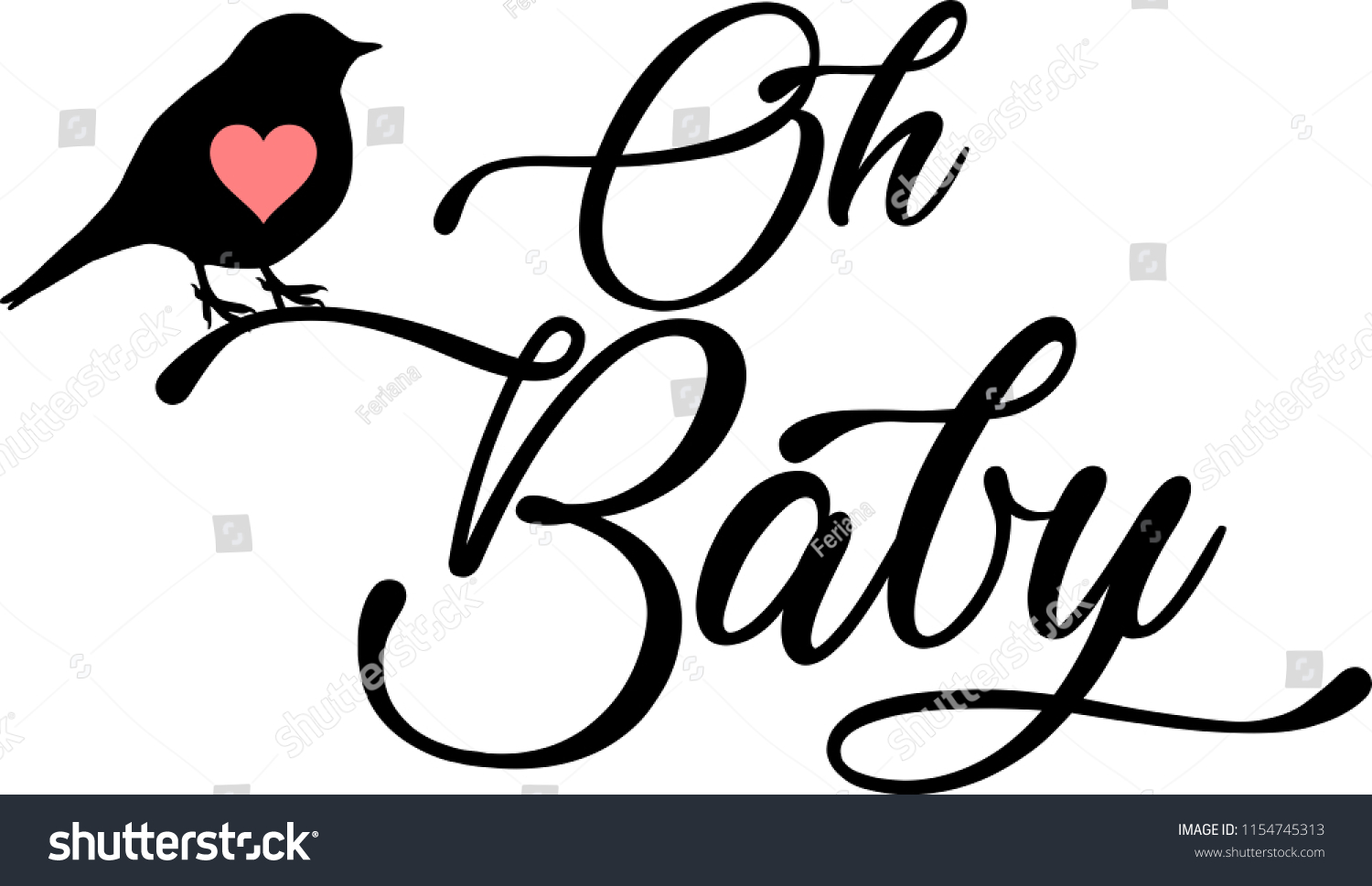 Oh Baby Vector Cut File: vector de stock (libre de regalías) 1154745313