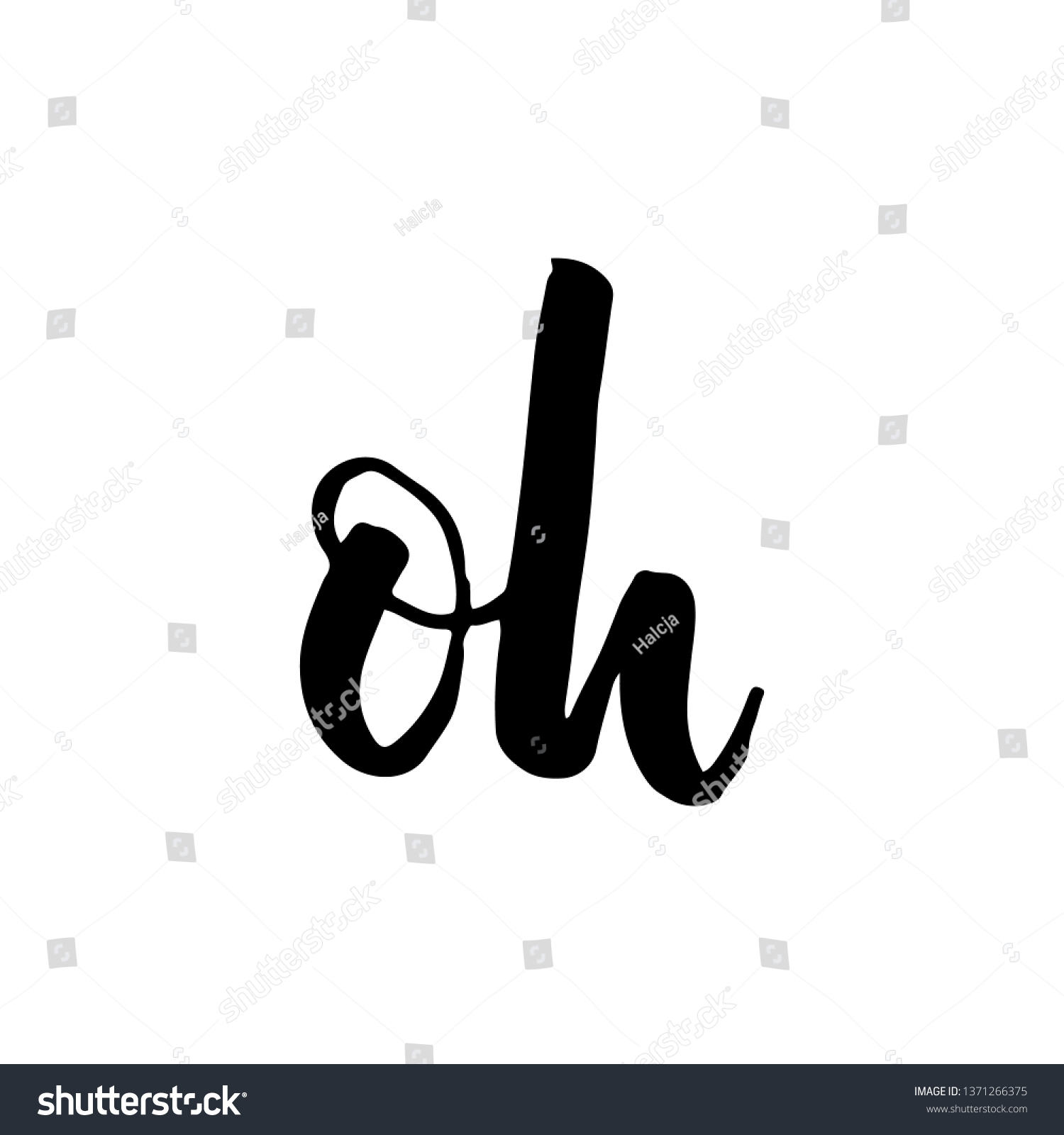 Oh Cursive Hand Lettering Vector Isolated: vector de stock (libre de ...