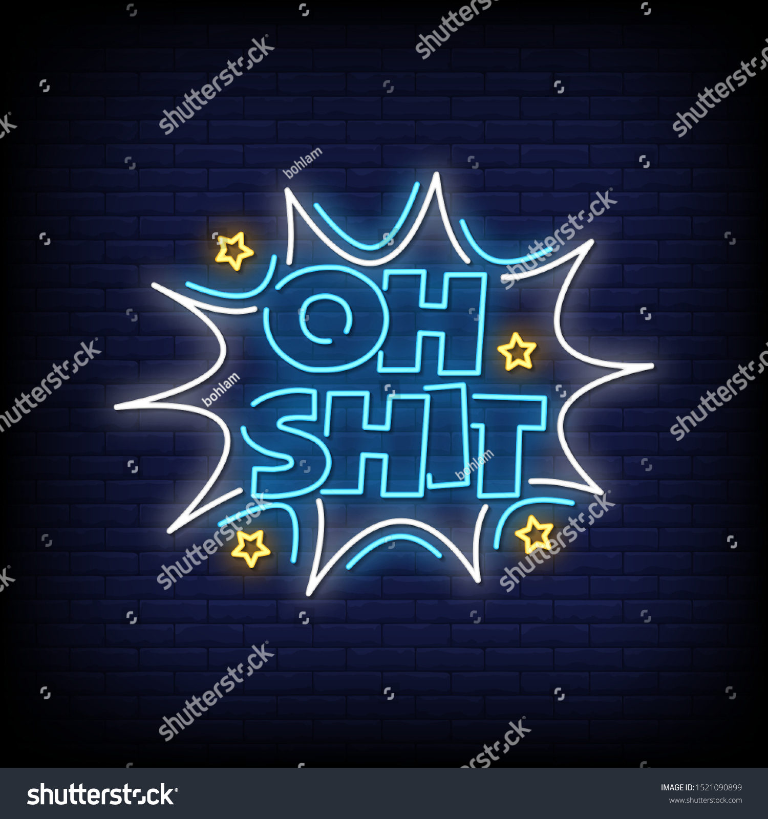 Oh Shit Neon Signs Style Text Stock Vector (Royalty Free) 1521090899