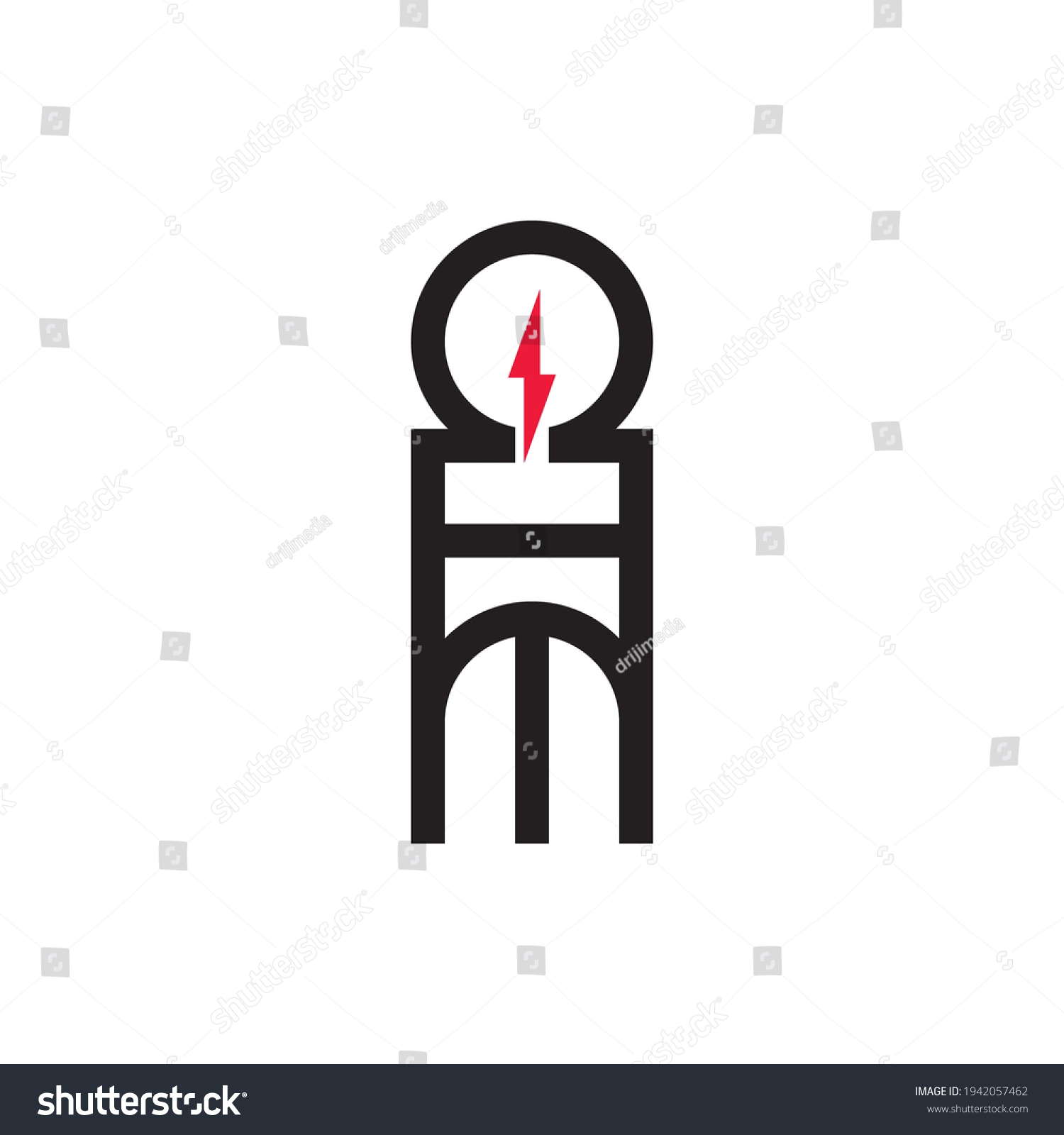 Ohm Letter Lightning Logo Design Vector Stock Vector (Royalty Free ...