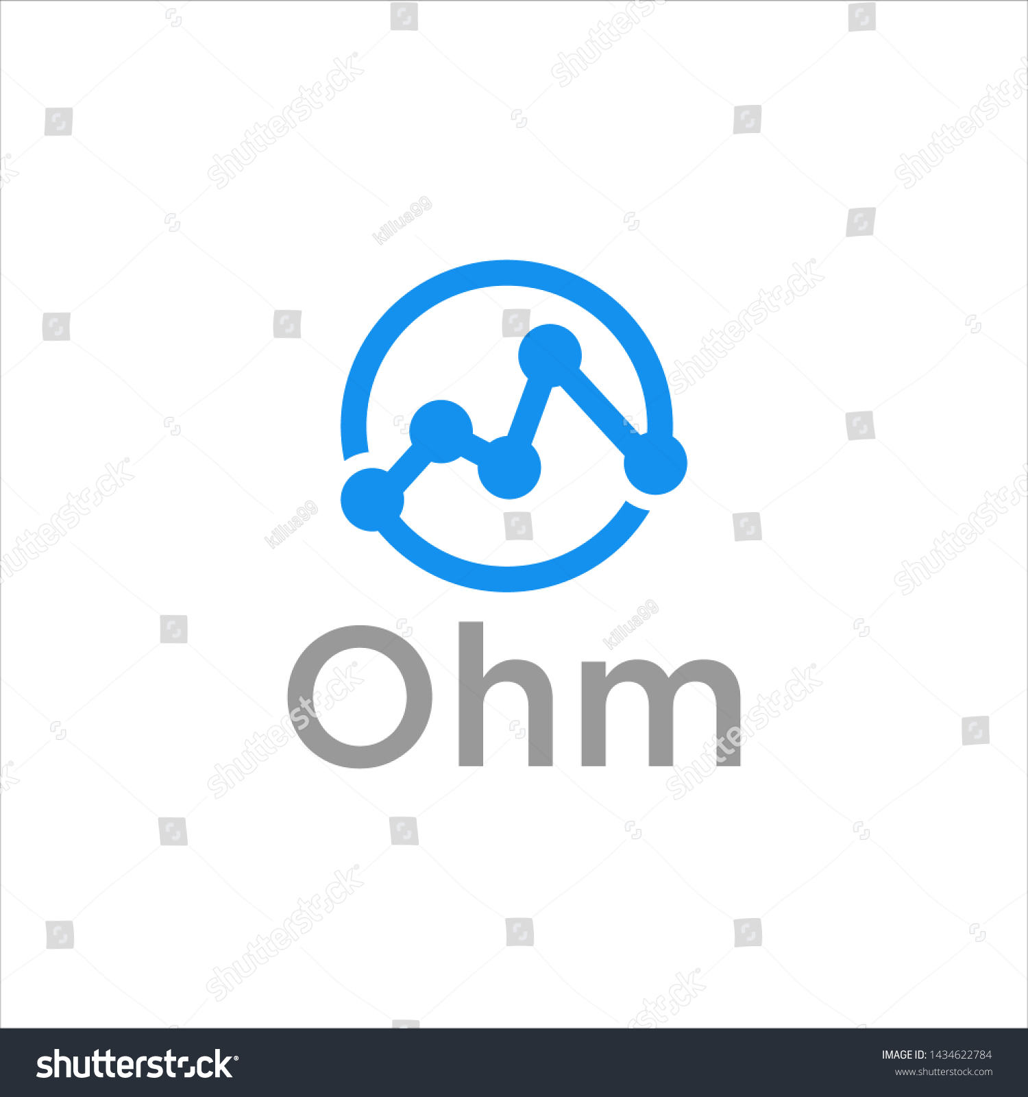 Ohm Simple Logo Stock Design Stock Vector (Royalty Free) 1434622784
