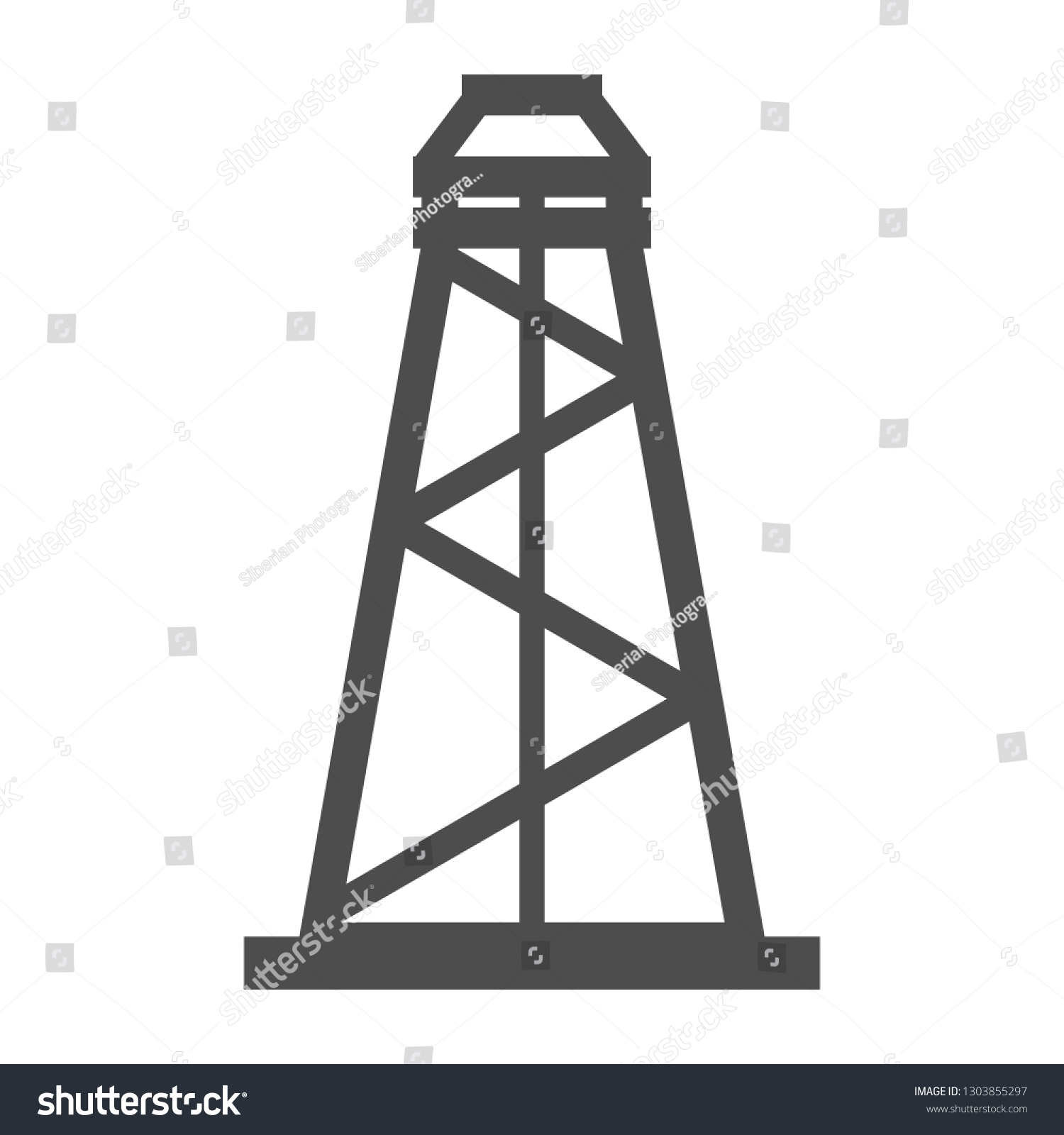 Oil Derrick Vector: vector de stock (libre de regalías) 1303855297 ...