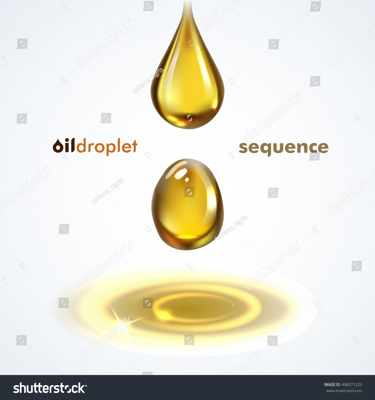Oil Droplet Vector Sequence Set Stock Vector (Royalty Free) 498571225