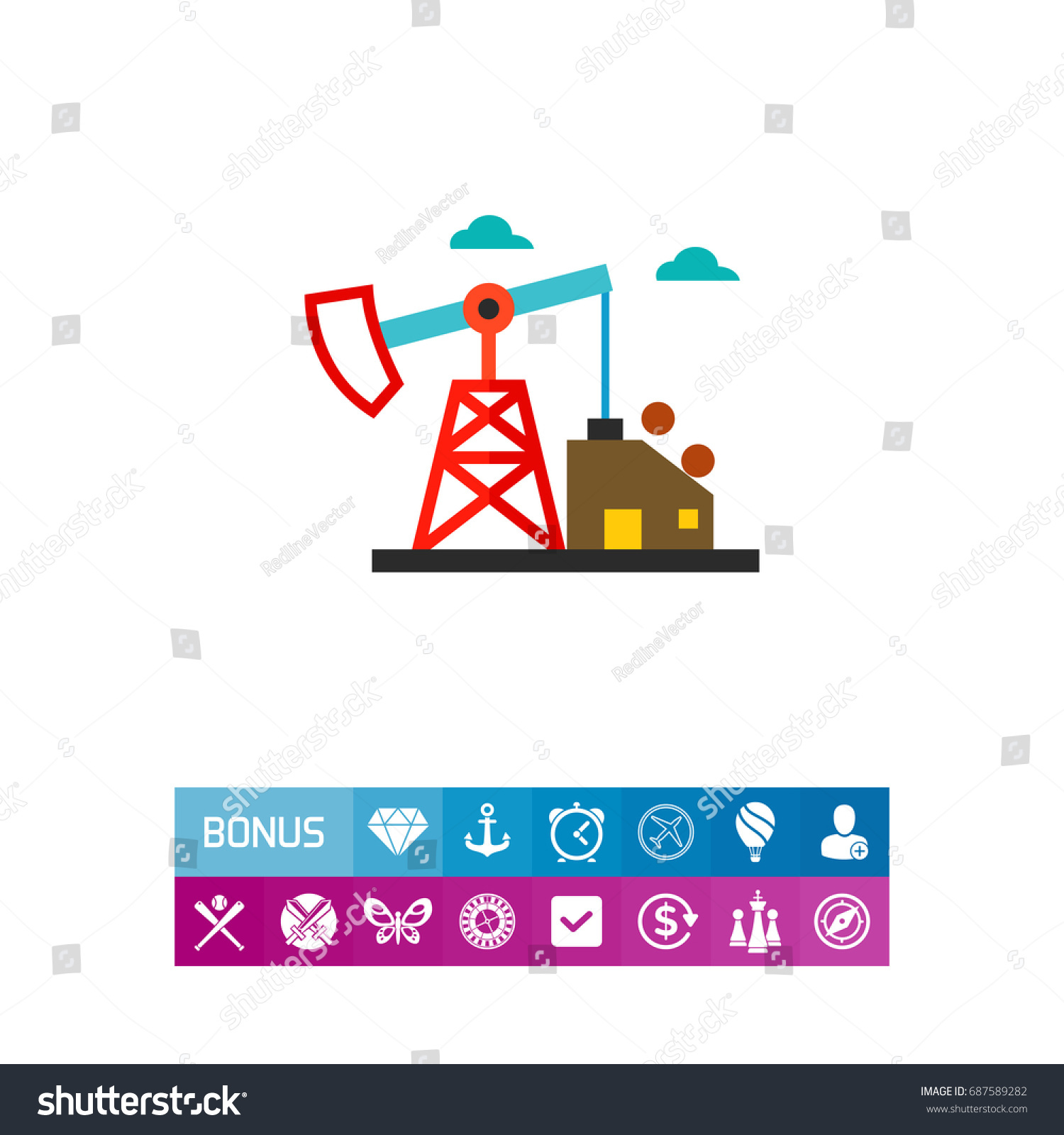 Oil Extraction Station Vector Icon Stock Vector (Royalty Free) 687589282