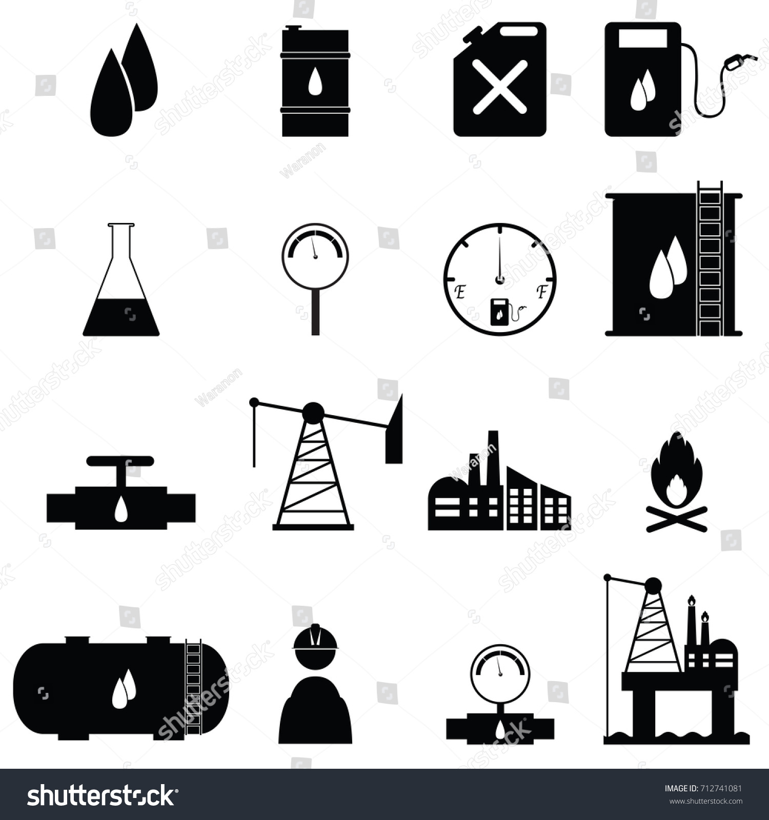 Oil Icon Set Stock Vector (Royalty Free) 712741081 | Shutterstock