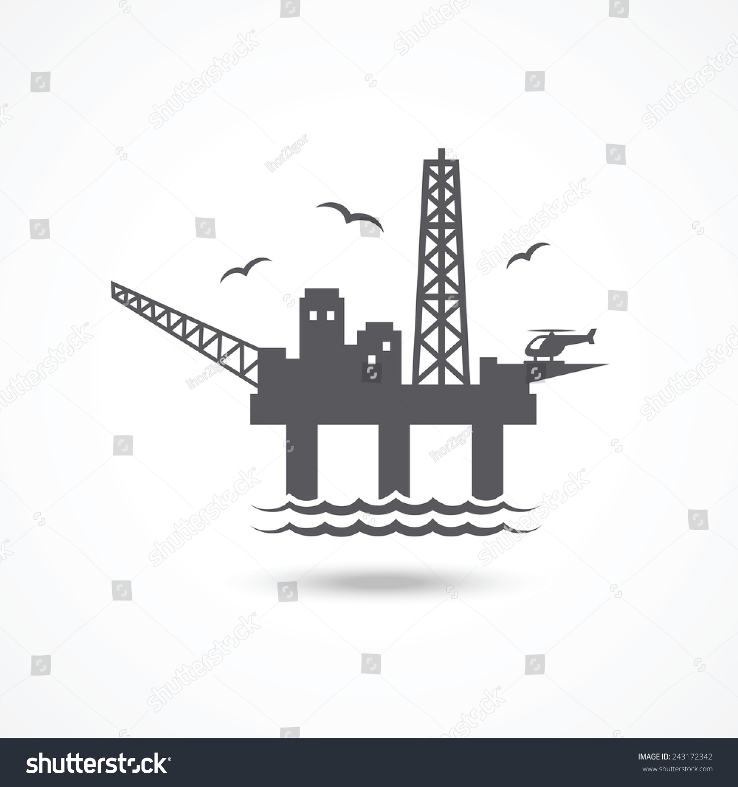 Oil Platform Icon Stock Vector (Royalty Free) 243172342