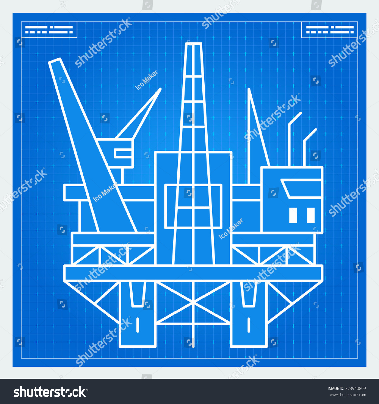 Oil Platform Rig Blueprint Scheme Vector Stock Vector (Royalty Free ...