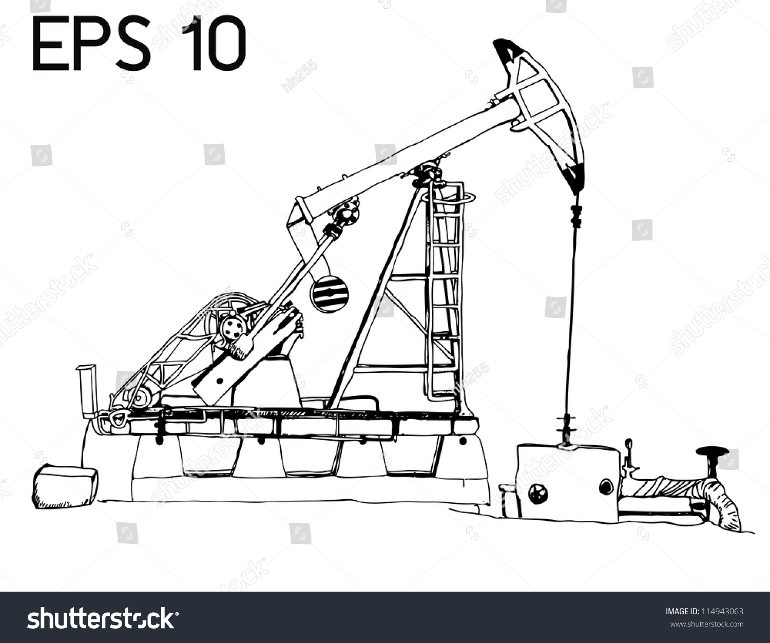 Oil Pump Eps 10 Vector Stock Vector 114943063 - Shutterstock