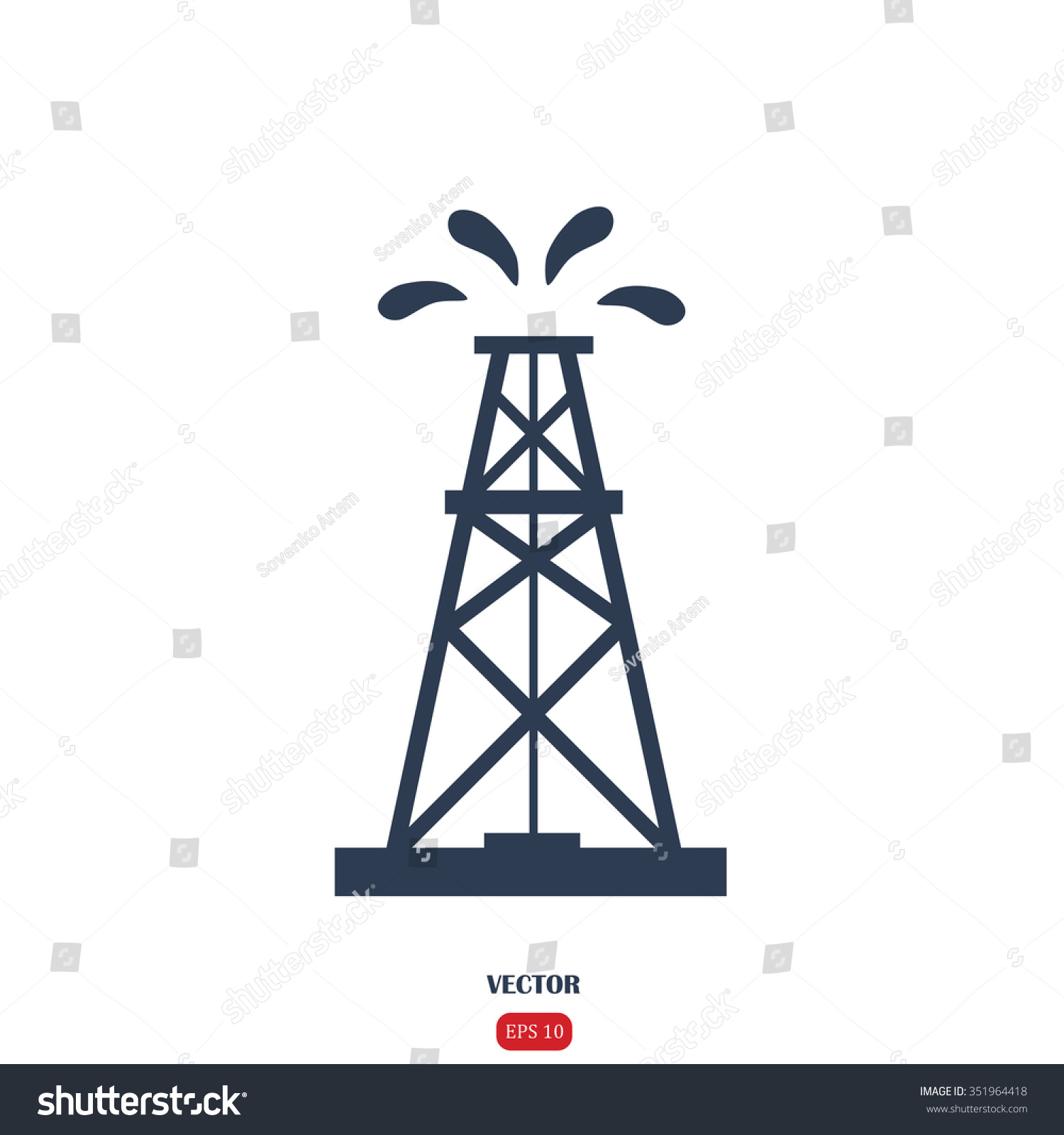 Oil Rig Icon Stock Vector (Royalty Free) 351964418 | Shutterstock