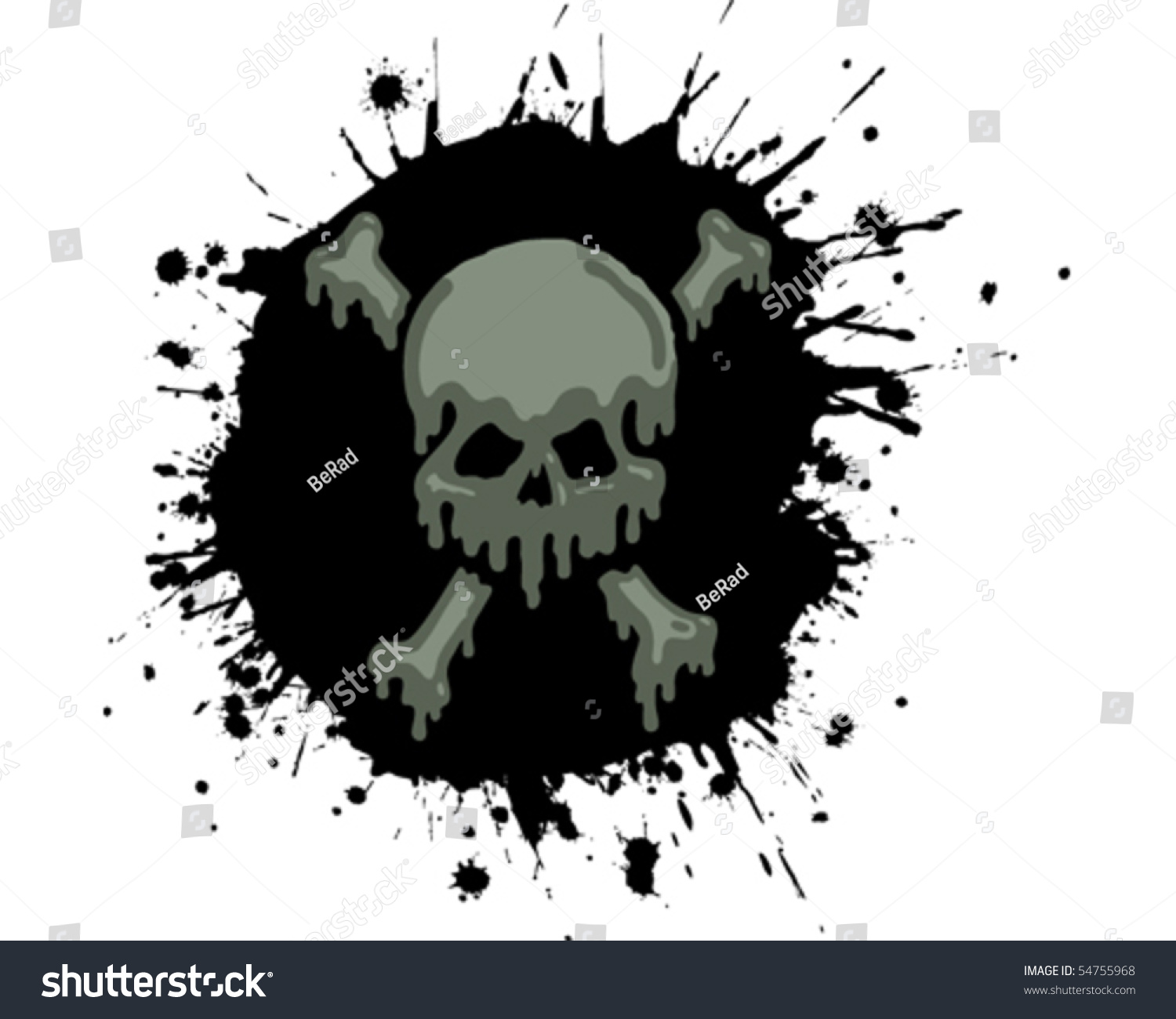 Oil Skull Splatter: เวกเตอร์สต็อก (ปลอดค่าลิขสิทธิ์) 54755968