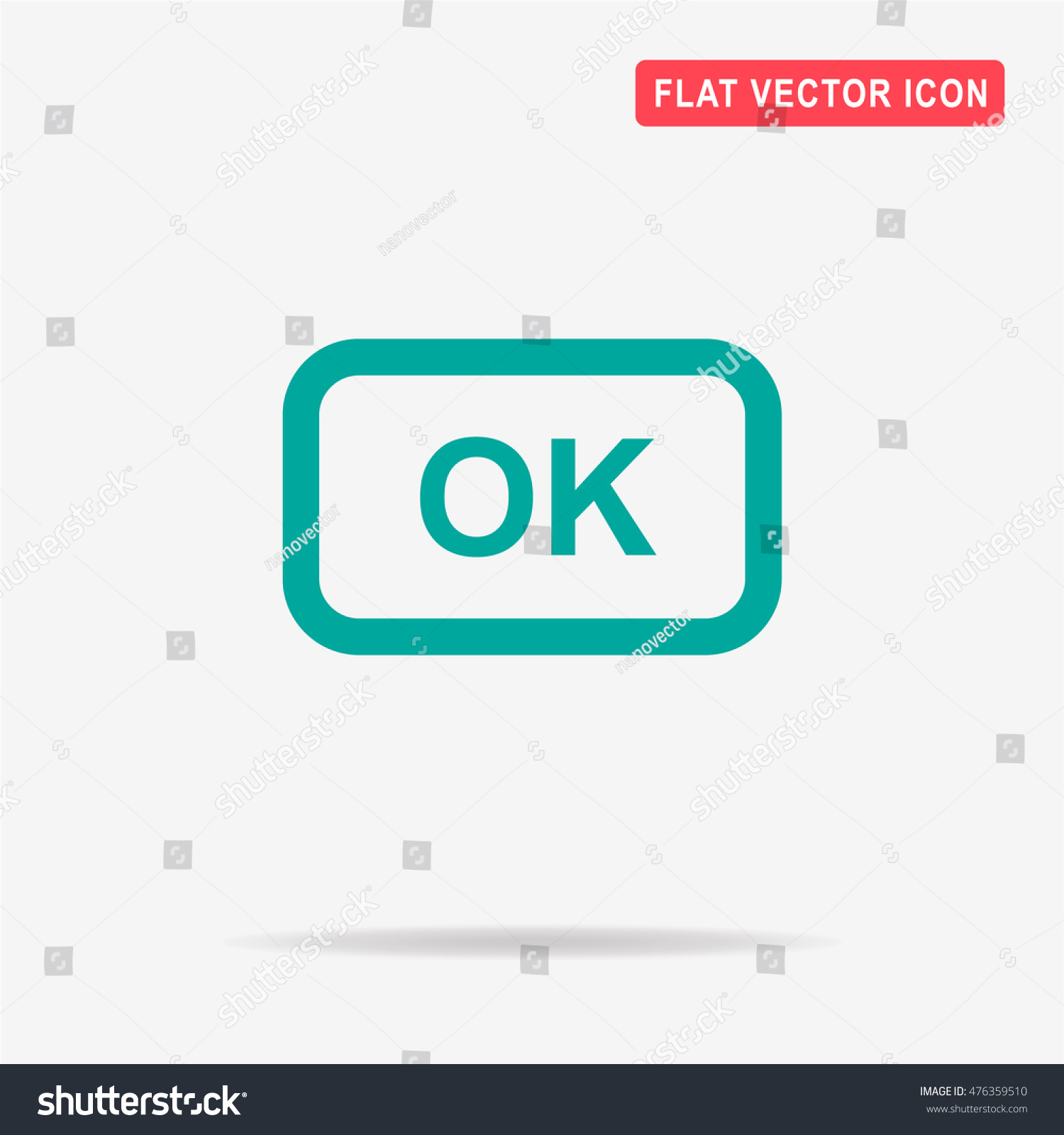 Ok Button Icon Vector Concept Illustration Stock Vector (Royalty Free ...