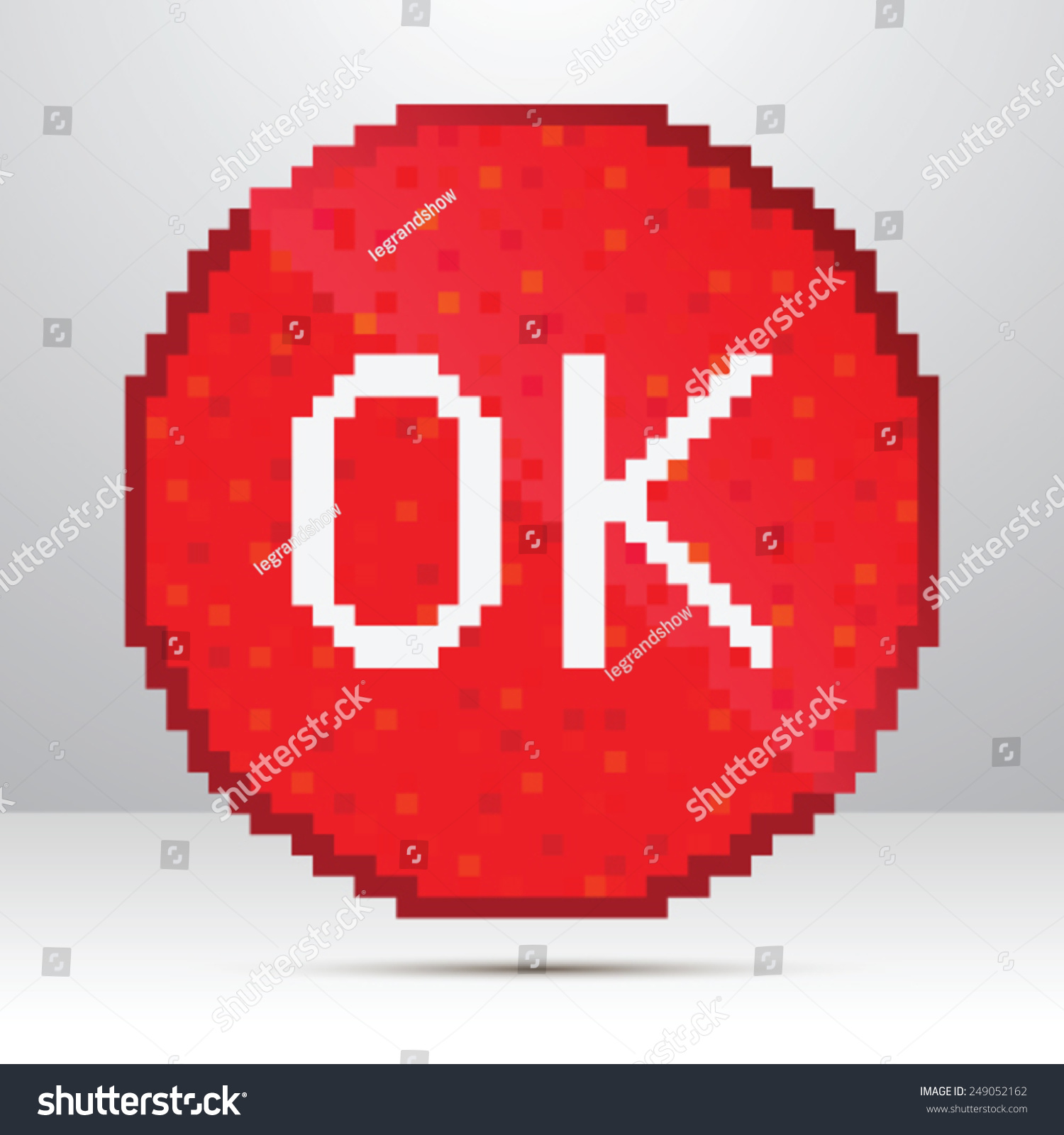 Ok Button Pixel Art Style Stock Vector (Royalty Free) 249052162