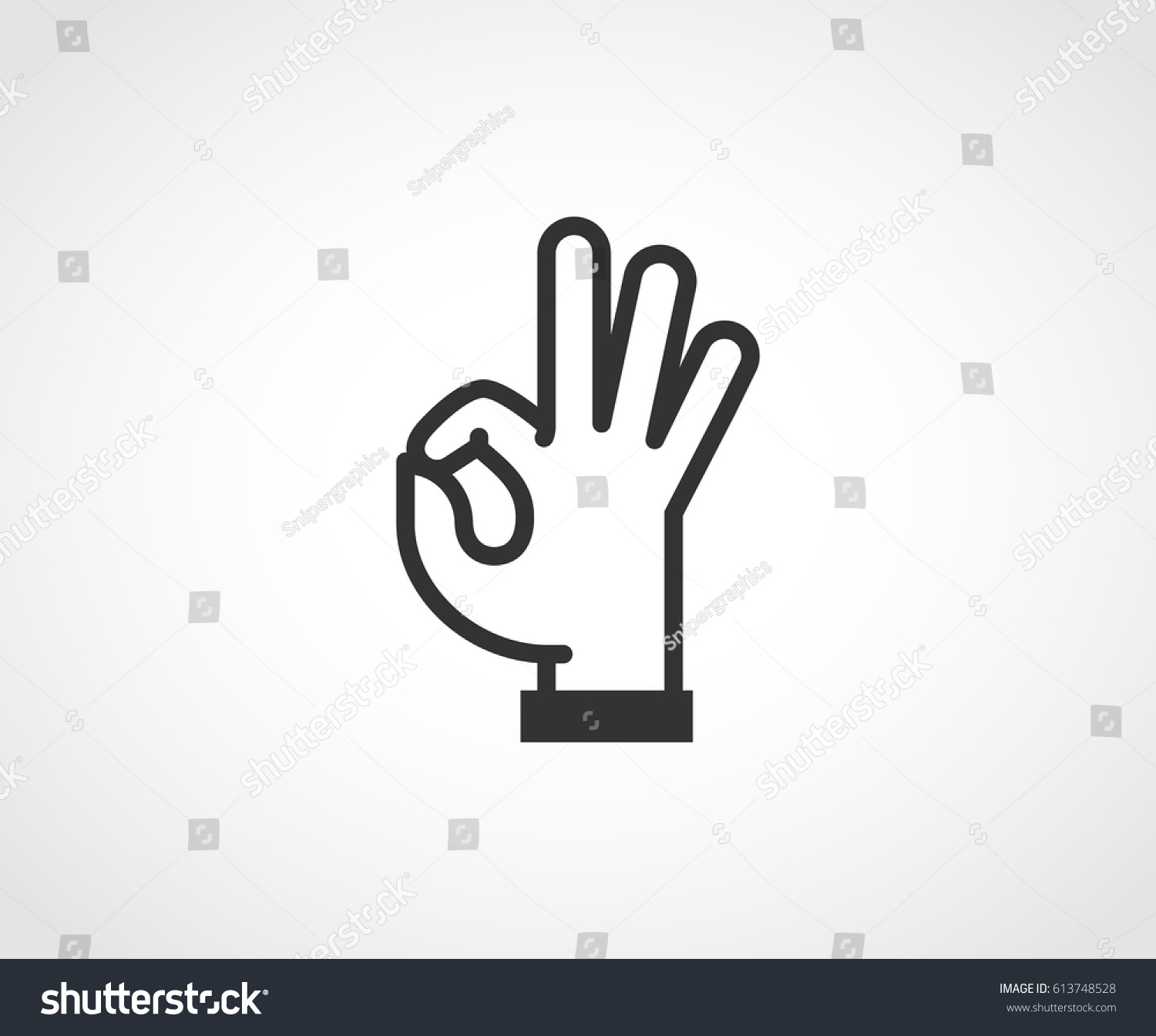 Ok Hand Gesture Icon Stock Vector (Royalty Free) 613748528