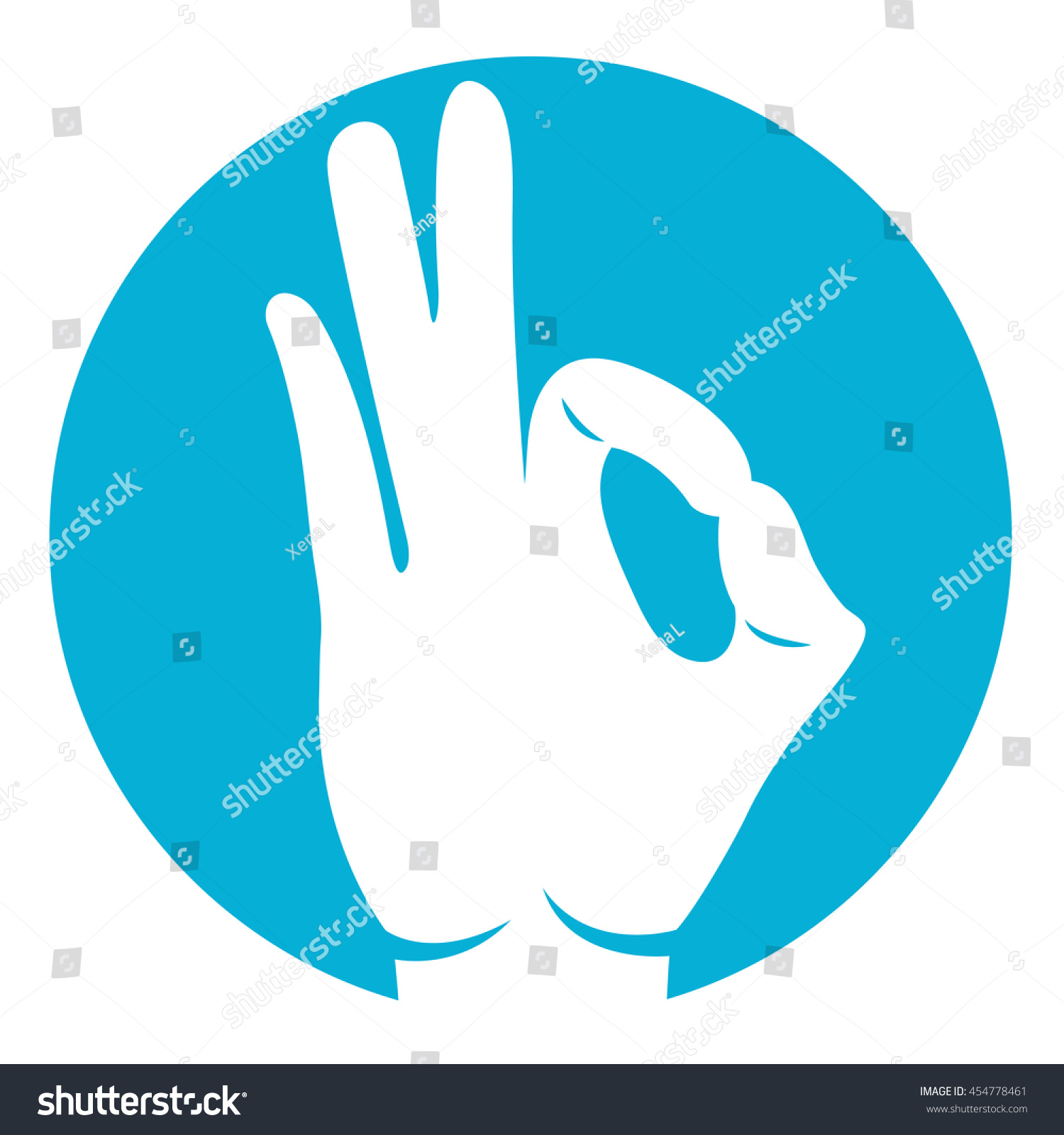 Ok Hand Icon Stock Vector (Royalty Free) 454778461 | Shutterstock